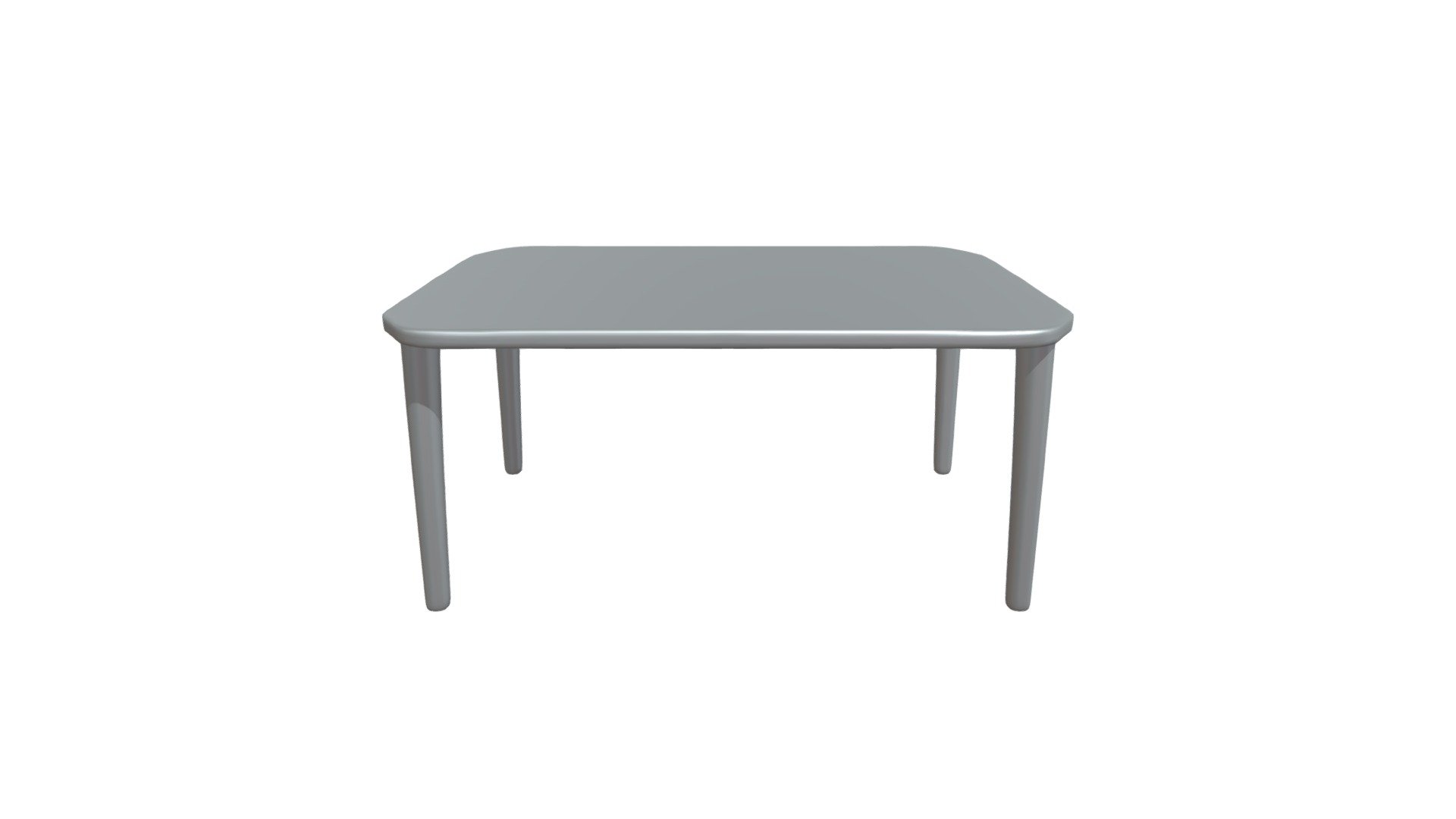 Wooden rectangular table with four legs - 3D model by ytk2 [7e97cdb ...