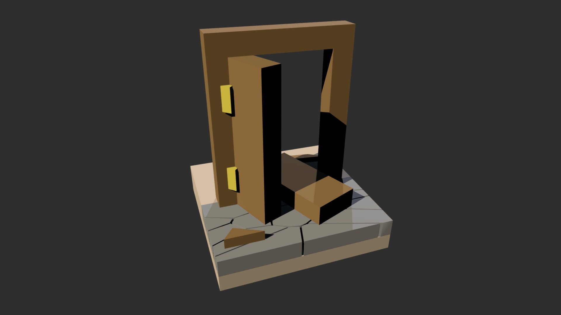 Broken Door - Download Free 3D model by Neuron Plectrum (@crystanubis ...