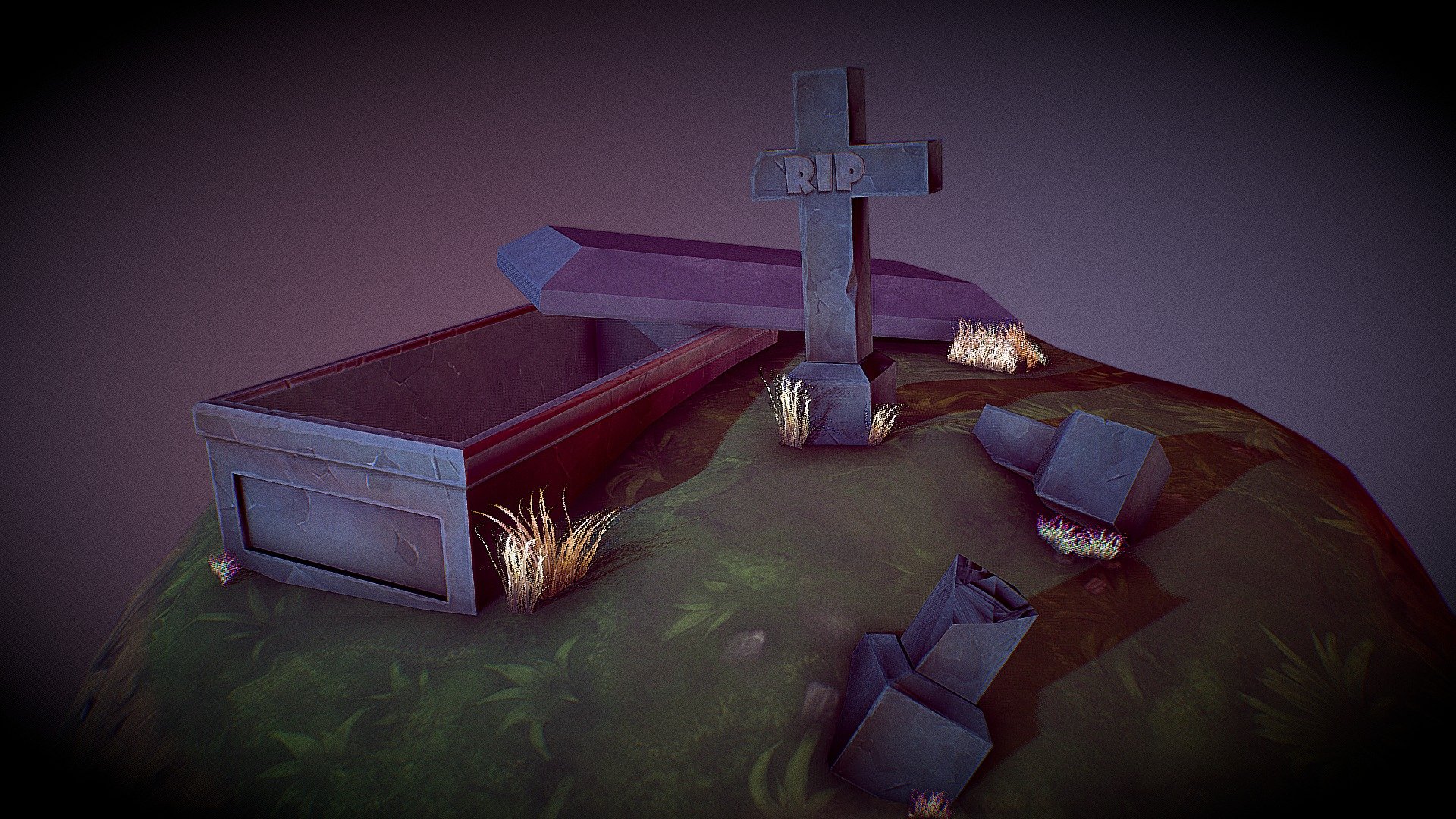 Stylized Tombstones - 3D model by briacdethoury [7ea256b] - Sketchfab