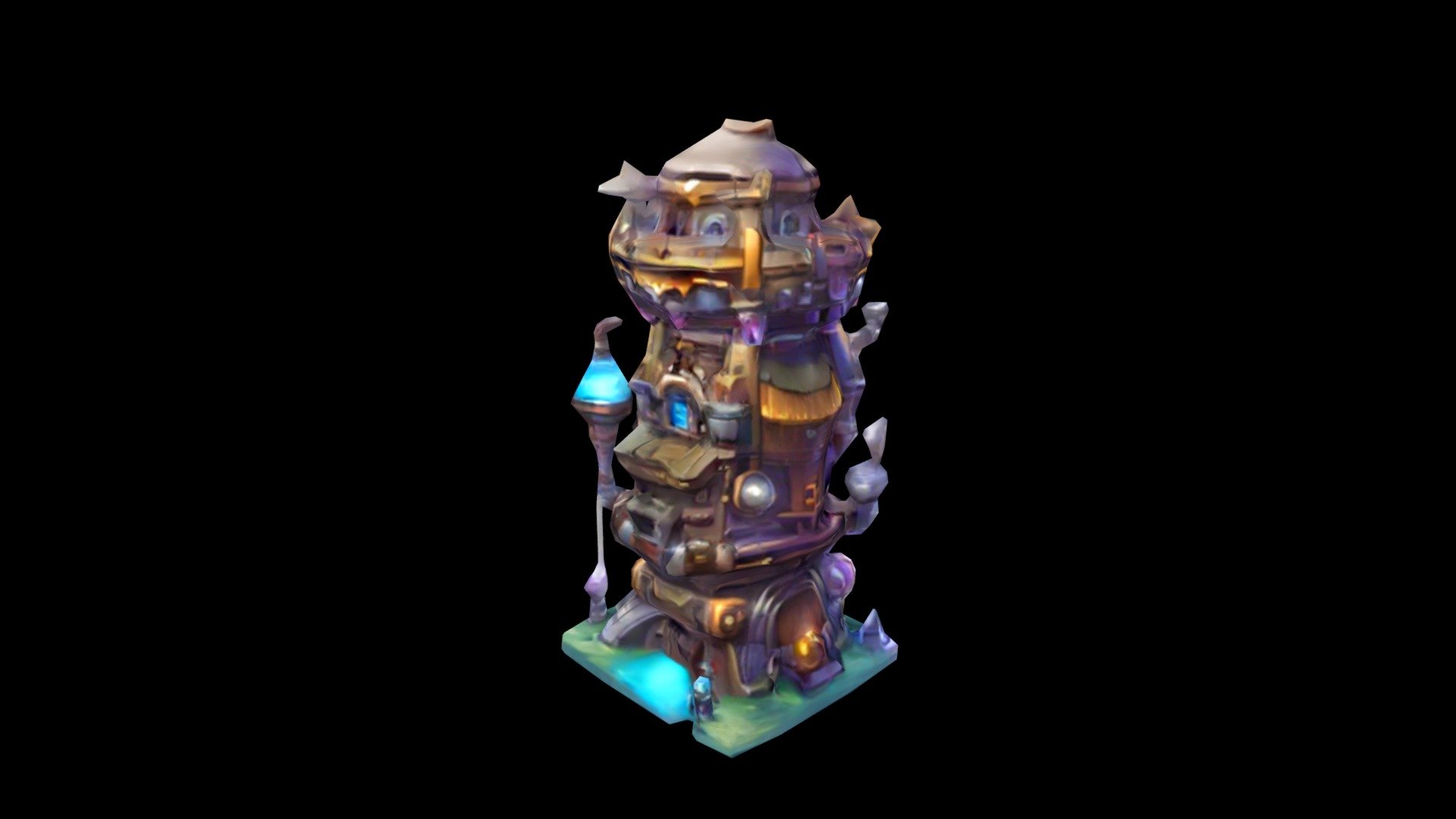 A detailed image of a large fantasy tower with a - Download Free 3D ...