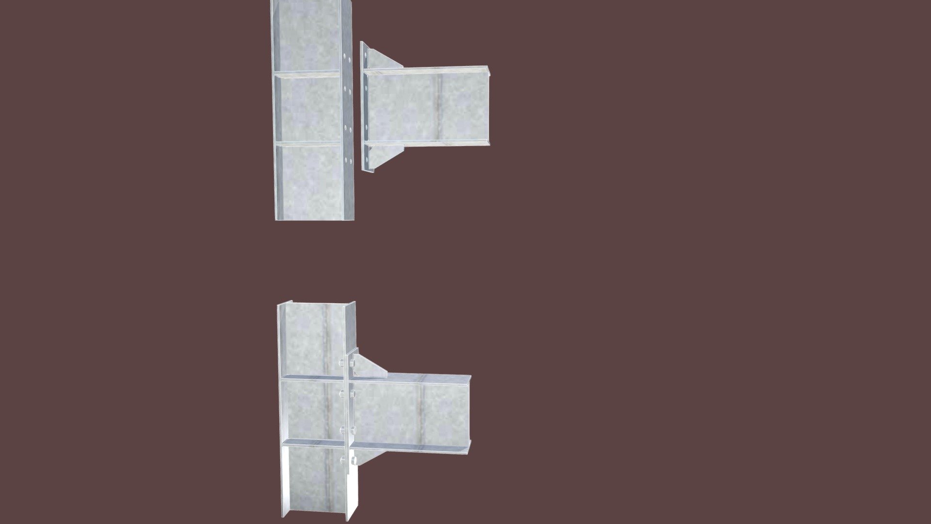 Stiffened end plate beam bikted ti stiffened c - 3D model by ...