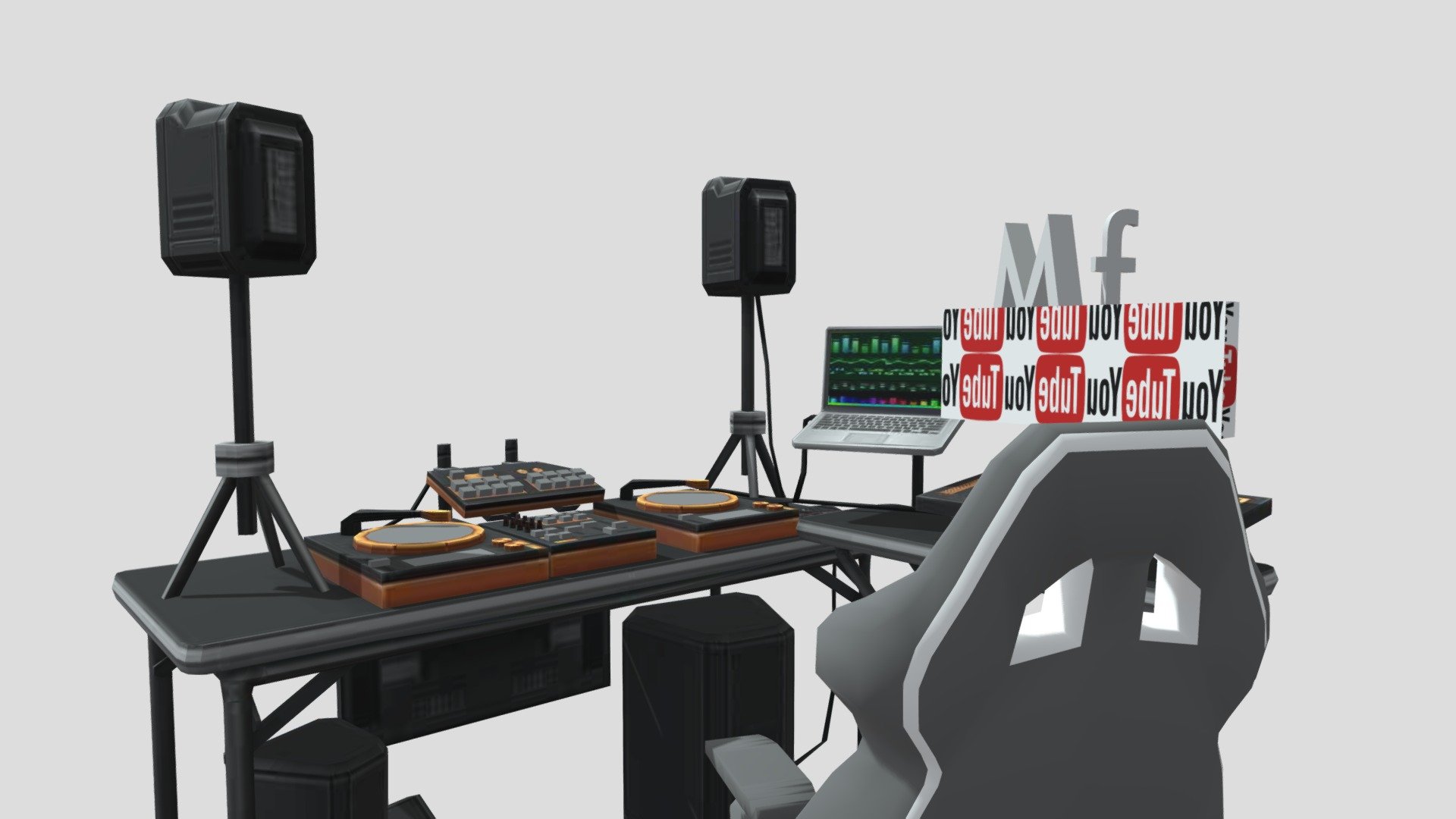 Dj set - 3D model by 3d Artist (@EstabanJCG) [7eabc25] - Sketchfab