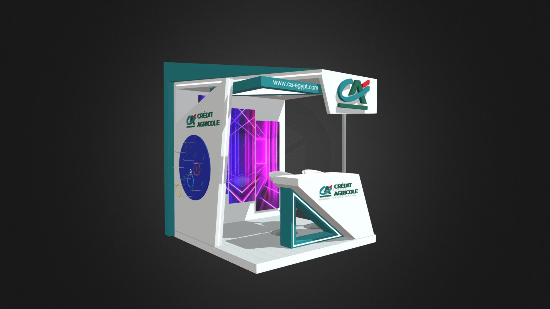 Credit Agricole Bank Booth - 3D model by EmyAdeeb333 [7ead782] - Sketchfab