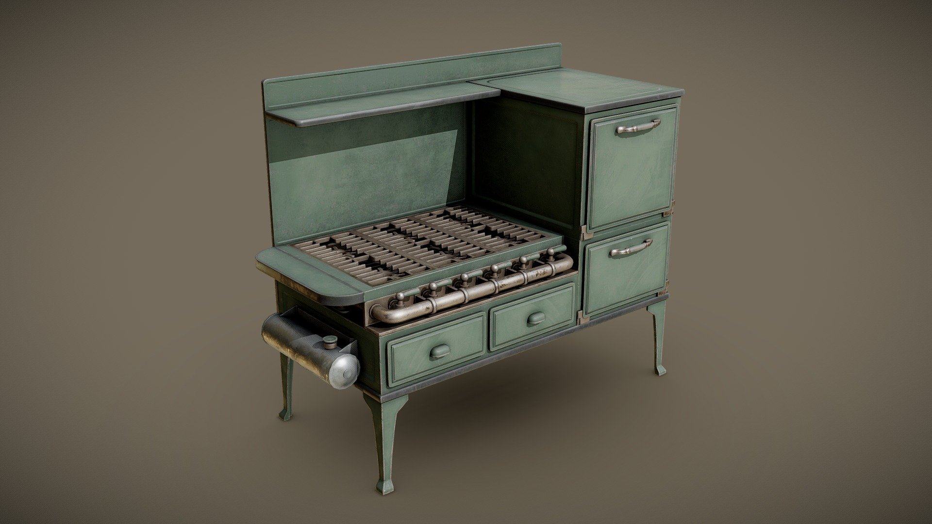 Antique stove (about 1920) - Game model - Buy Royalty Free 3D model by ...