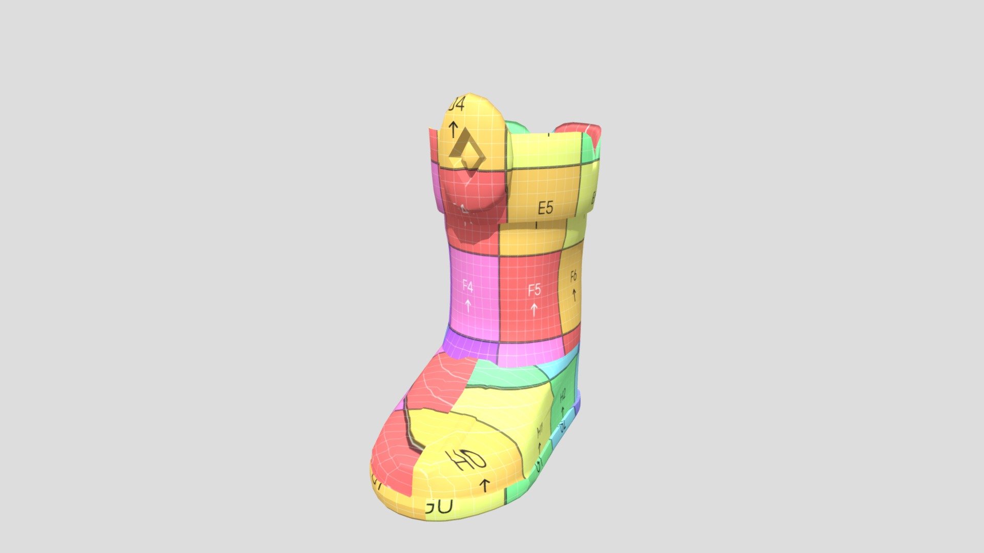 UV Checker Boot - 3D model by CabanaRen [7eb9662] - Sketchfab