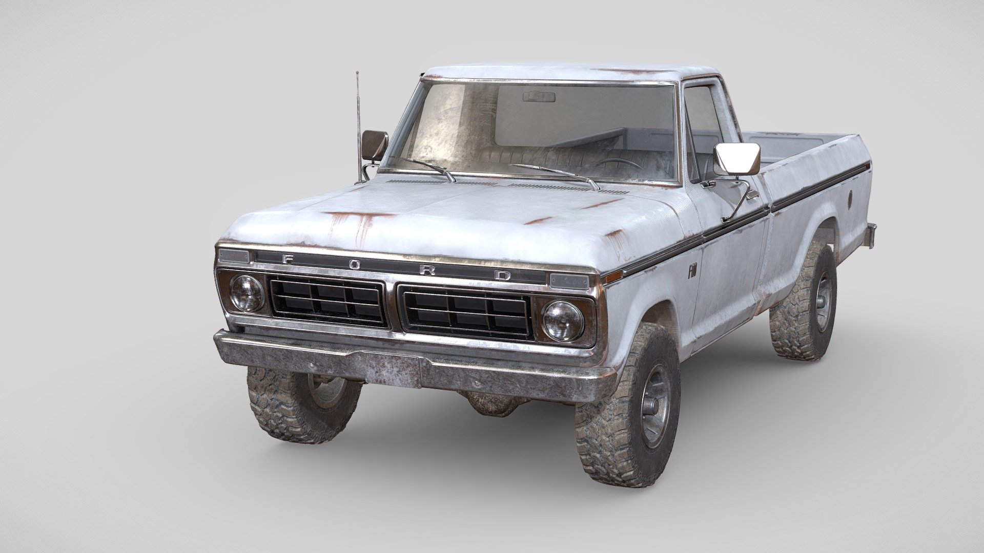 Ford F100 1976 Old White - Buy Royalty Free 3D model by rpalomino ...