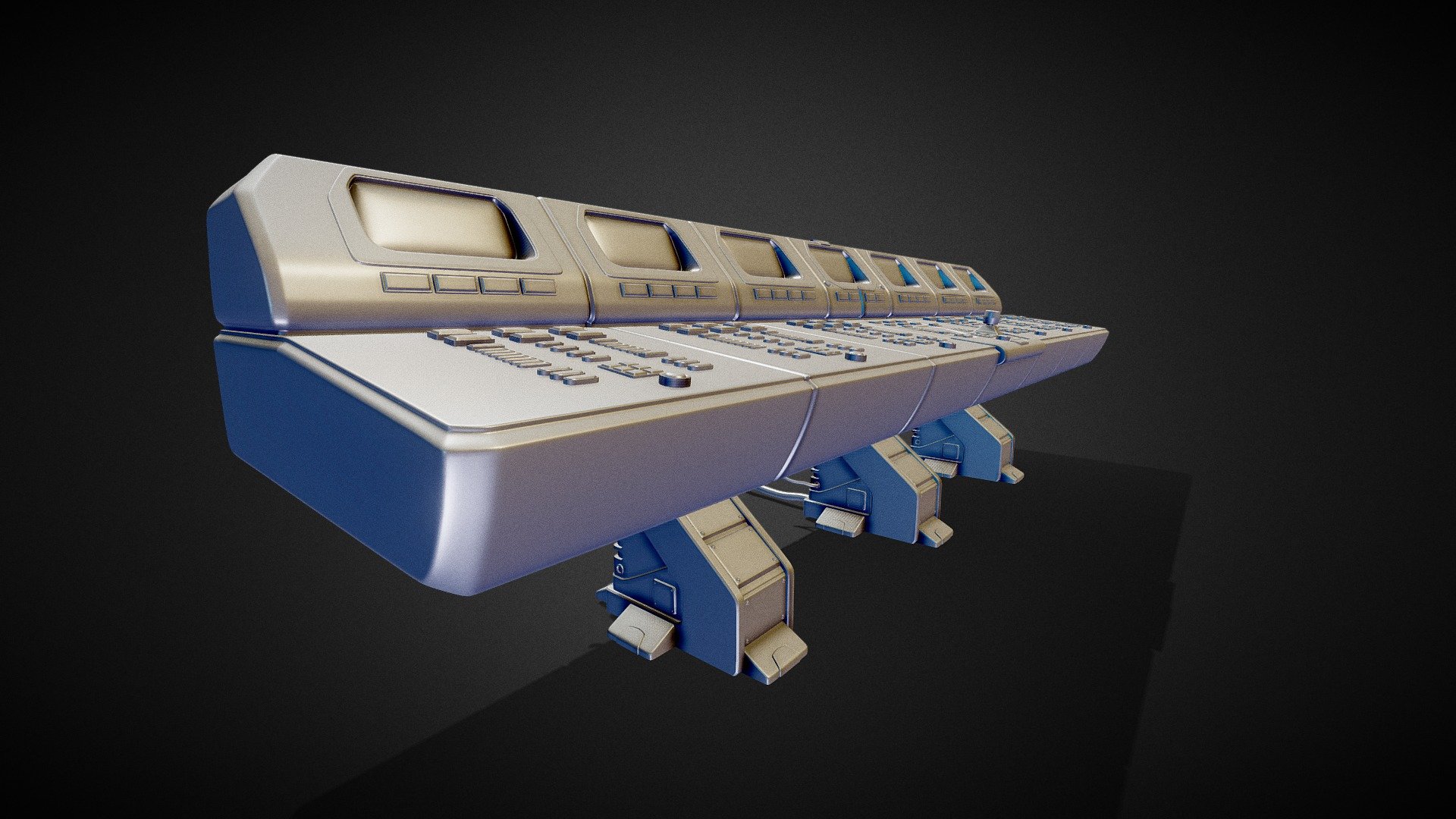 3D Computer Control Station - High Poly - Buy Royalty Free 3D model by ...