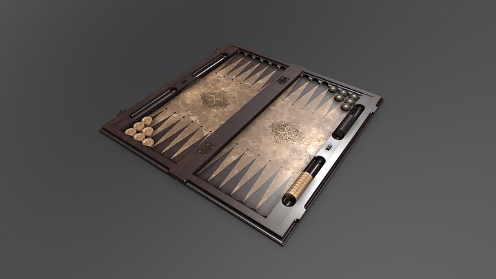 Backgammon 3d model (game ready)