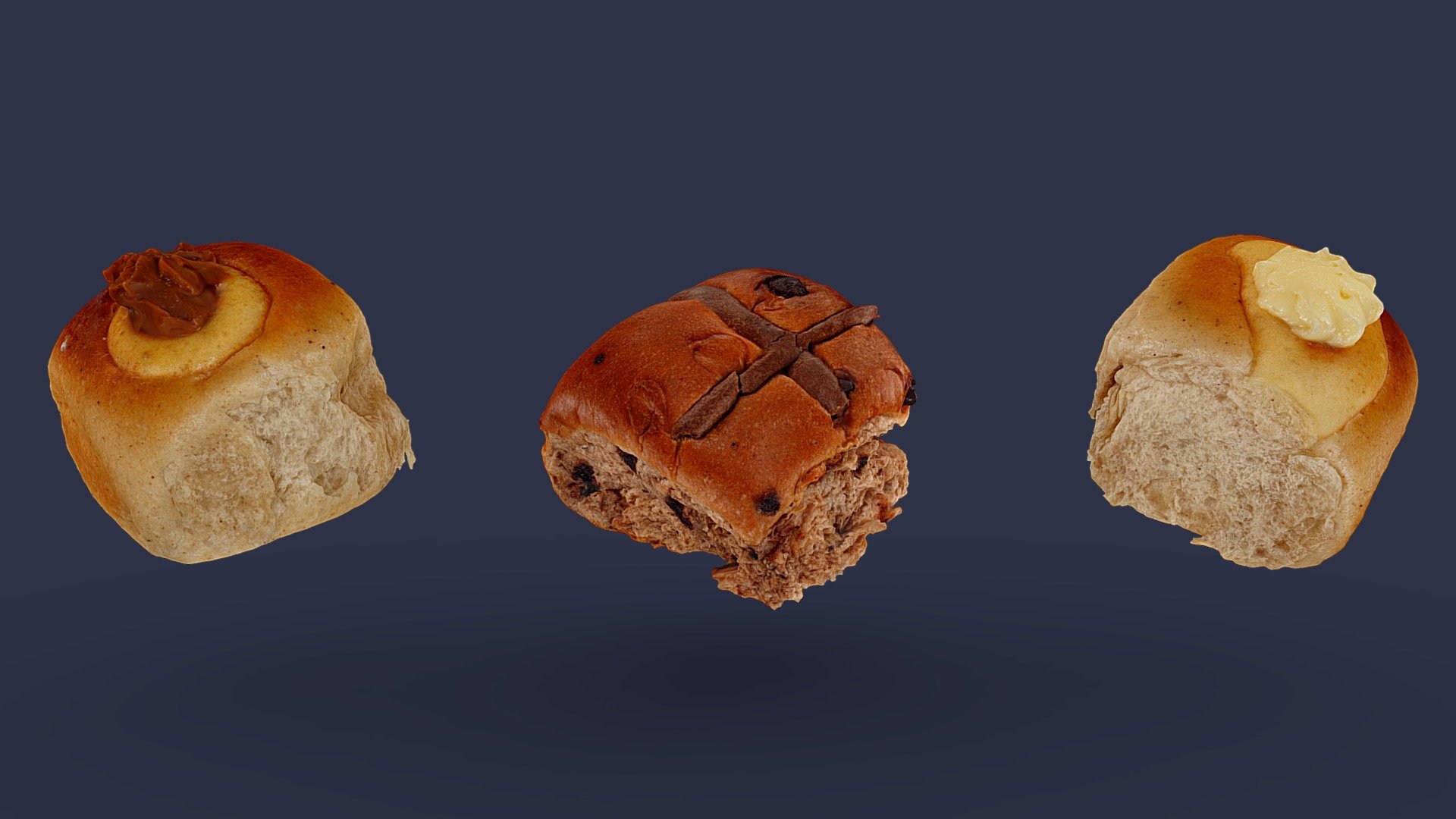 Hot Cross Buns - Download Free 3D model by Andrei Alexandrescu (@Andrei ...