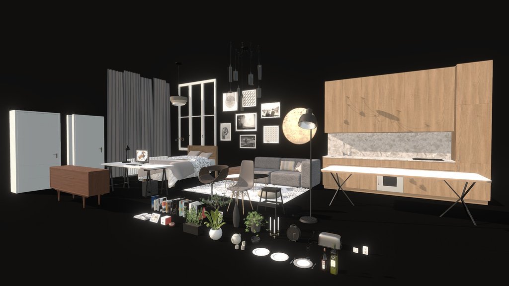 interior assets - A 3D model collection by fabsketch123 - Sketchfab