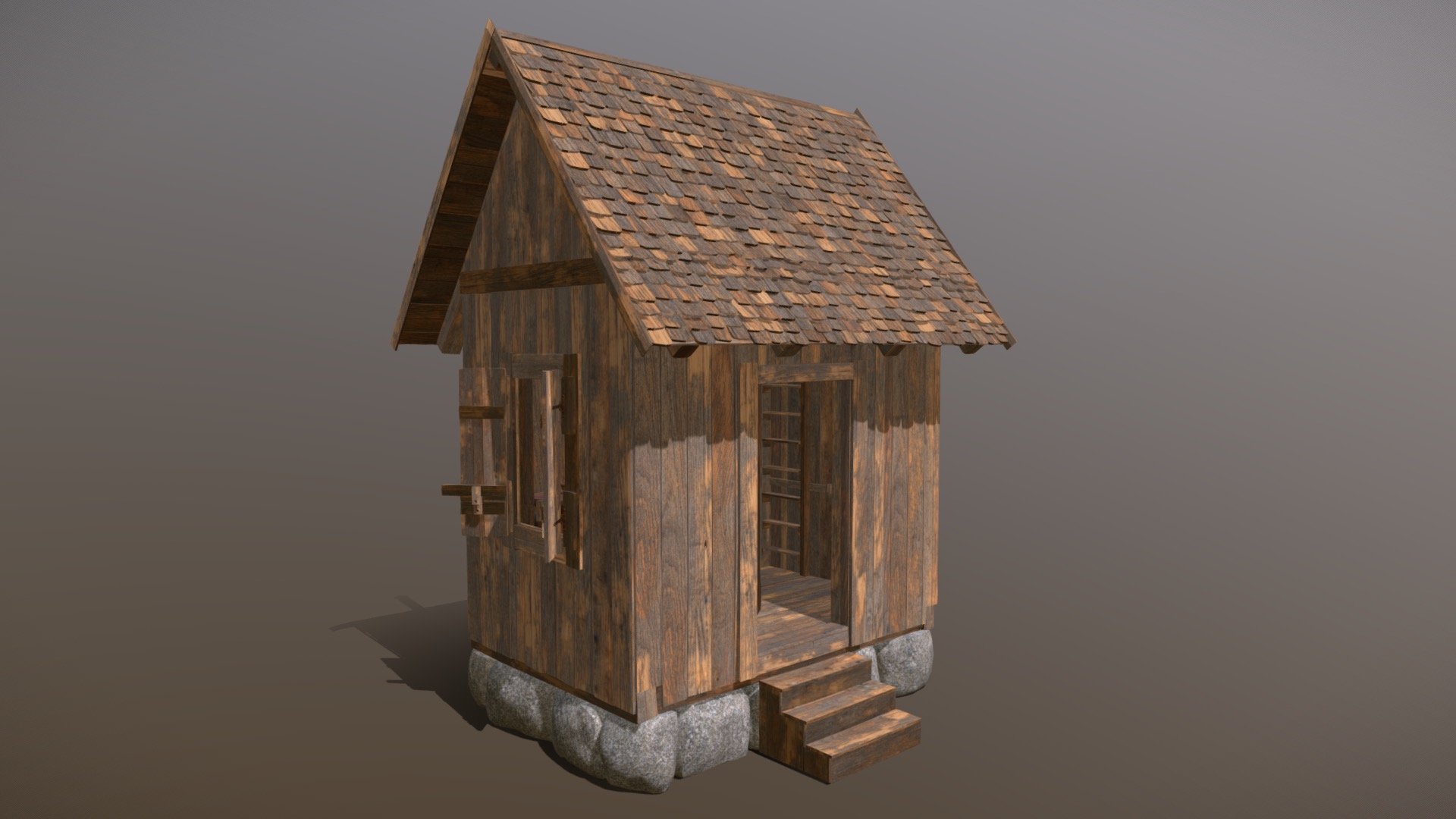 Primitive Wooden Cottage with interior - 3D model by JG3D (@jg-3d ...