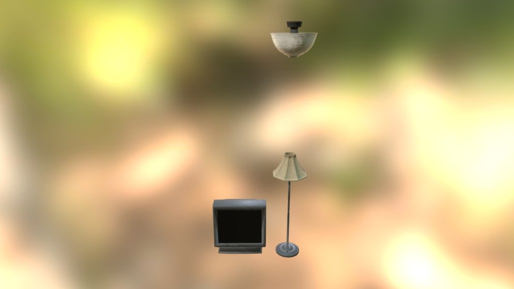 Lampy i telewizor - 3D model by LunarCult [7ed9d81] - Sketchfab