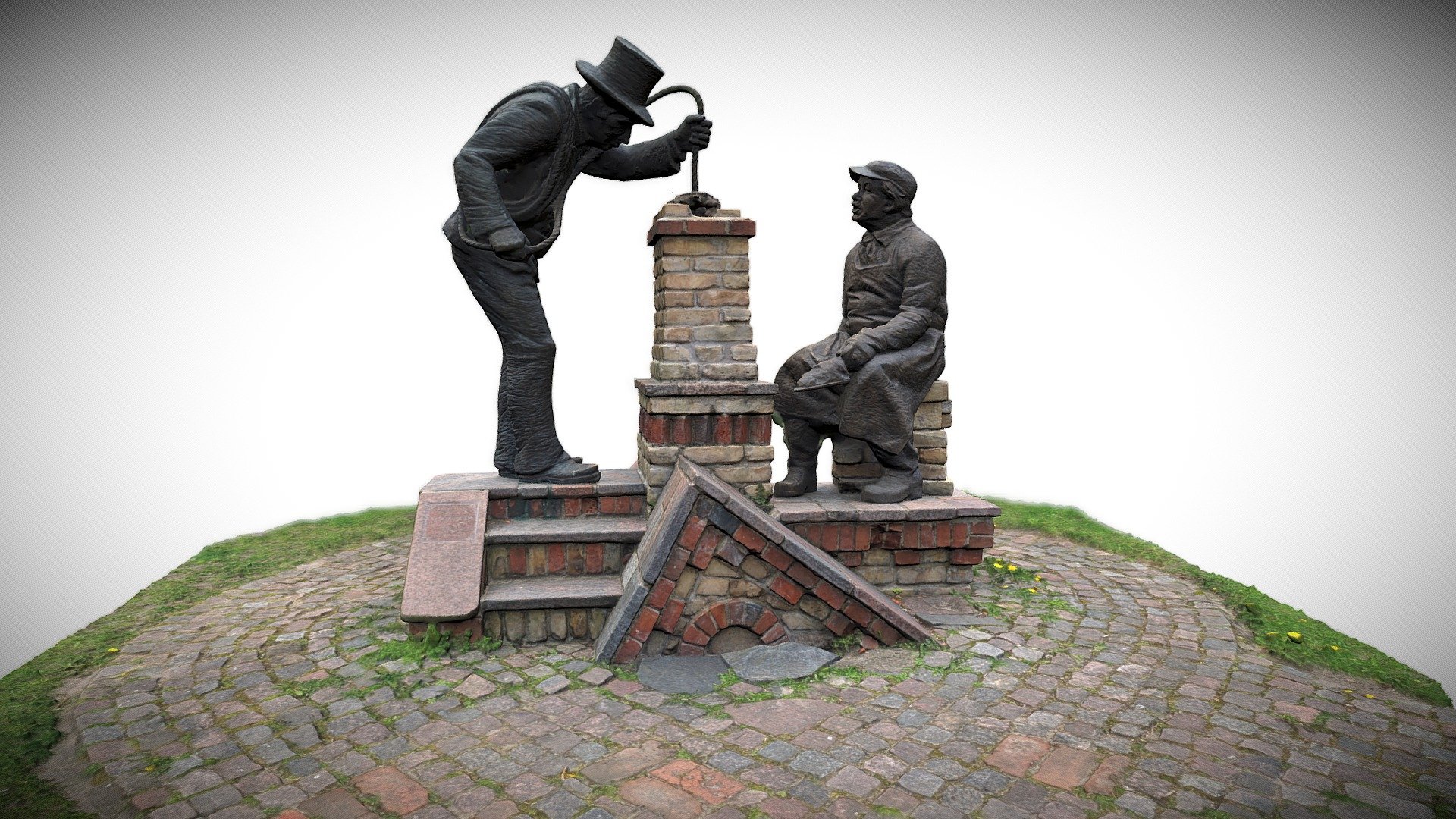 Riga, sculpture Chimney Sweeper and Bricklayer - 3D model by ...