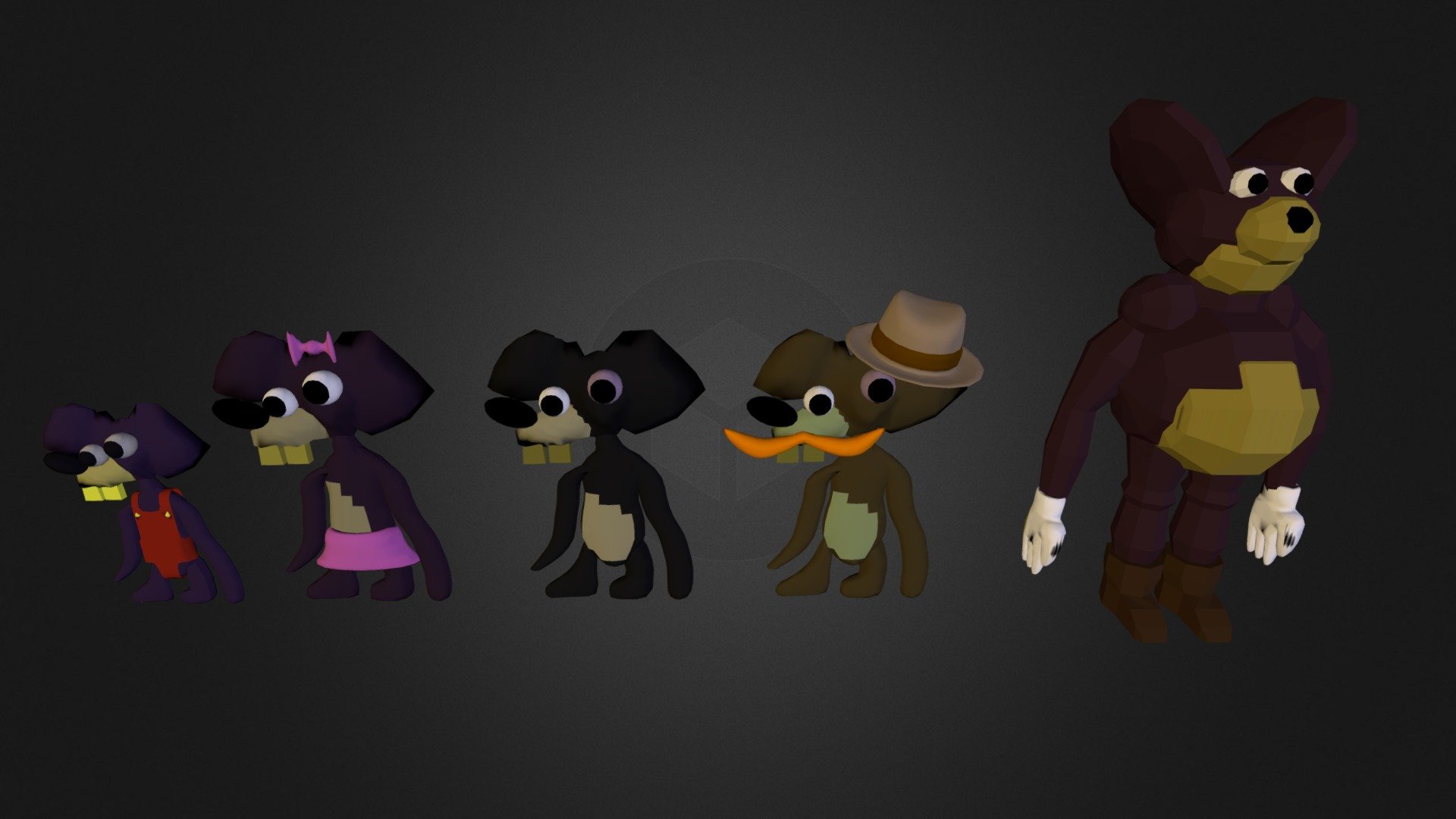 Mouse Tails Family - Download Free 3D model by andywilson92 [7eddd20 ...