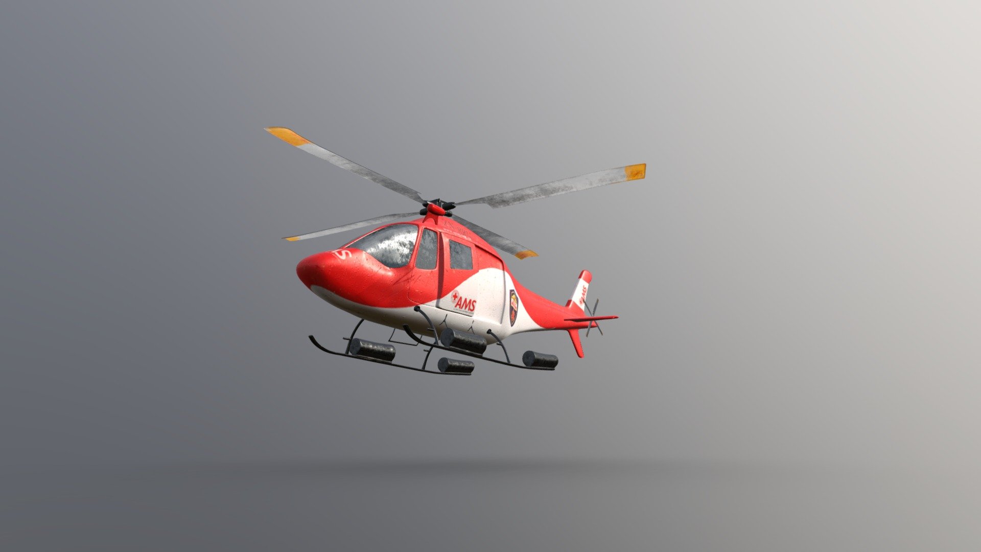 Red Cross Agusta 119 EMS Helicopter - Buy Royalty Free 3D model by ...