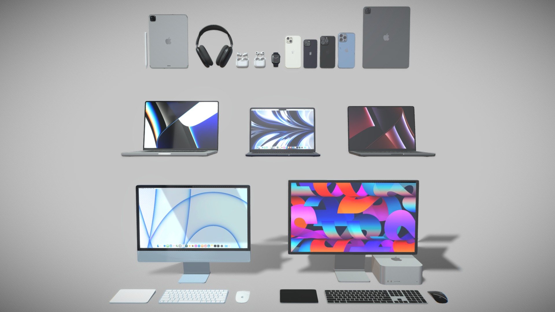 Apple Electronics Collection - Buy Royalty Free 3D model by madMIX ...