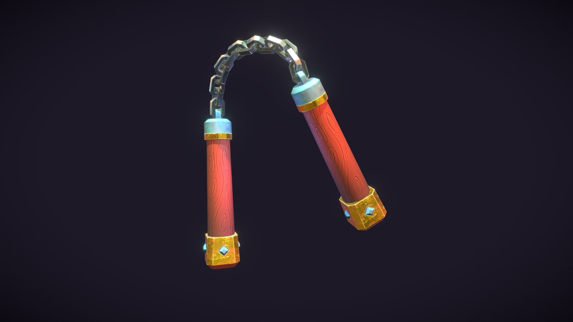 Mike's Nunchuks - 3D model by rafalligator [7eee0f4] - Sketchfab