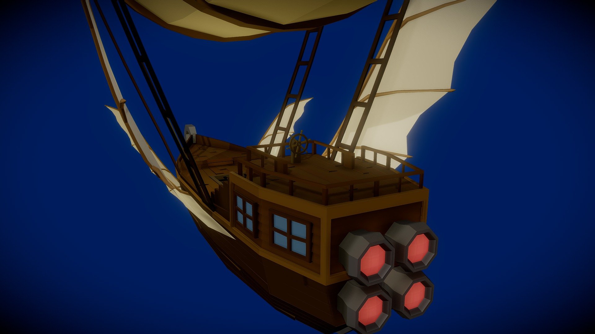 Lowpoly Flying Ship - Download Free 3D model by Wordofcurse [7ef2642 ...