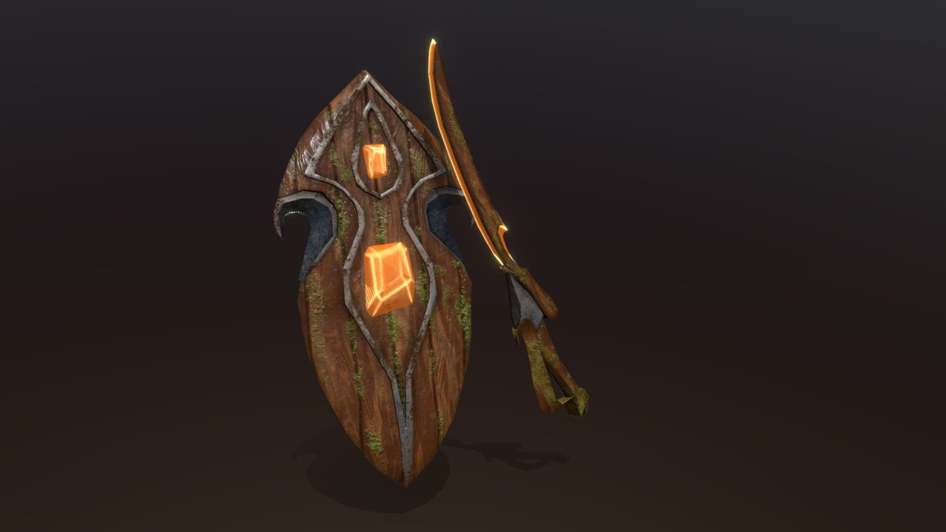 Forest Themed Sword and Shield - 3D model by soupsi (@soupsii) [7ef582f ...
