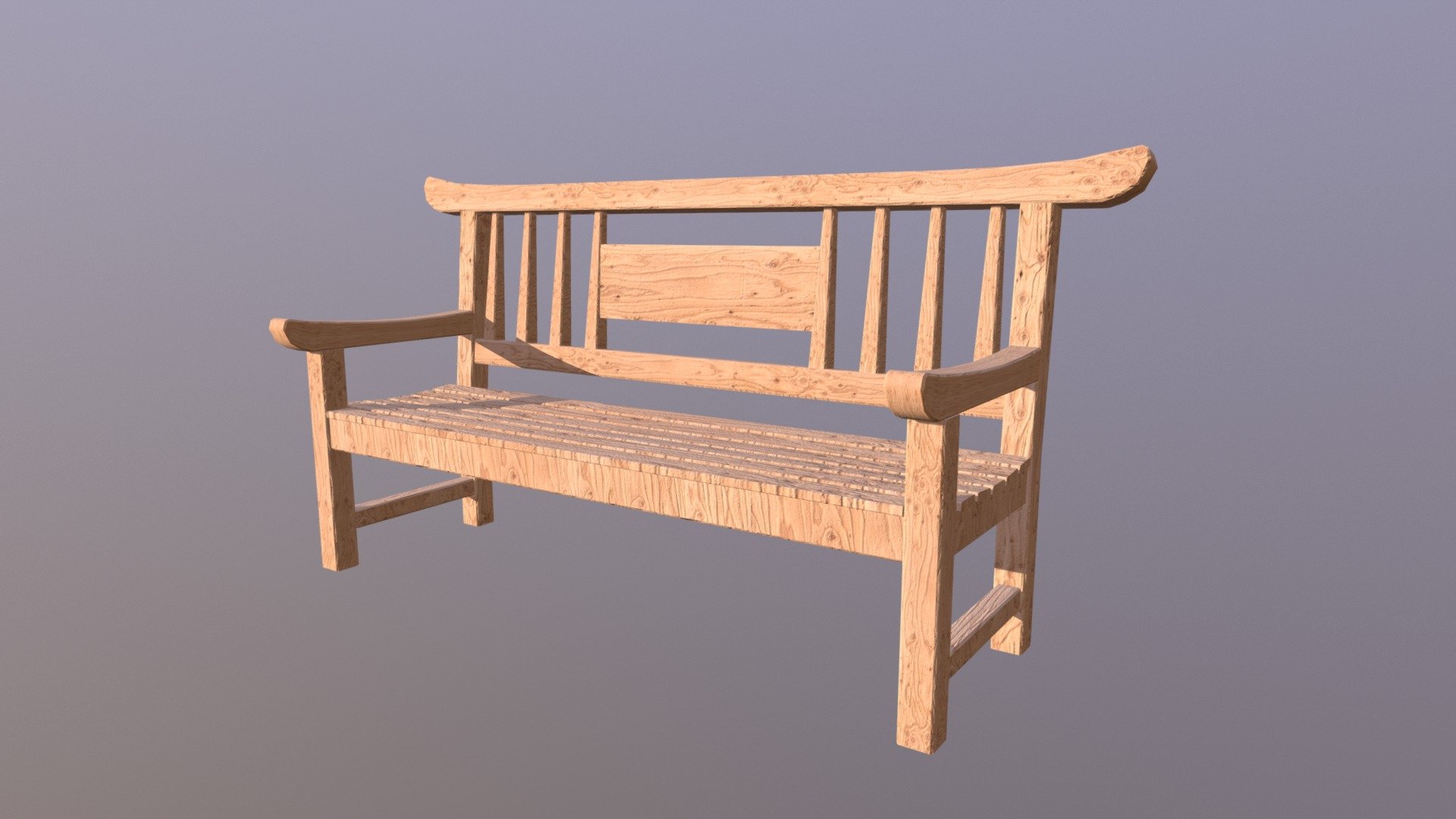 Japanese Garden Bench - 3D model by Nikau [7f00575] - Sketchfab