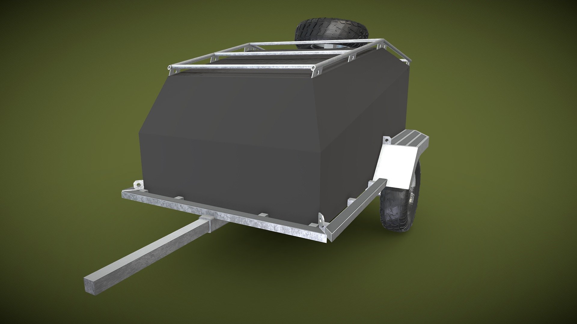Matte Black Trailer - Clean - 3D model by dannygoldfarb [7f00a08 ...