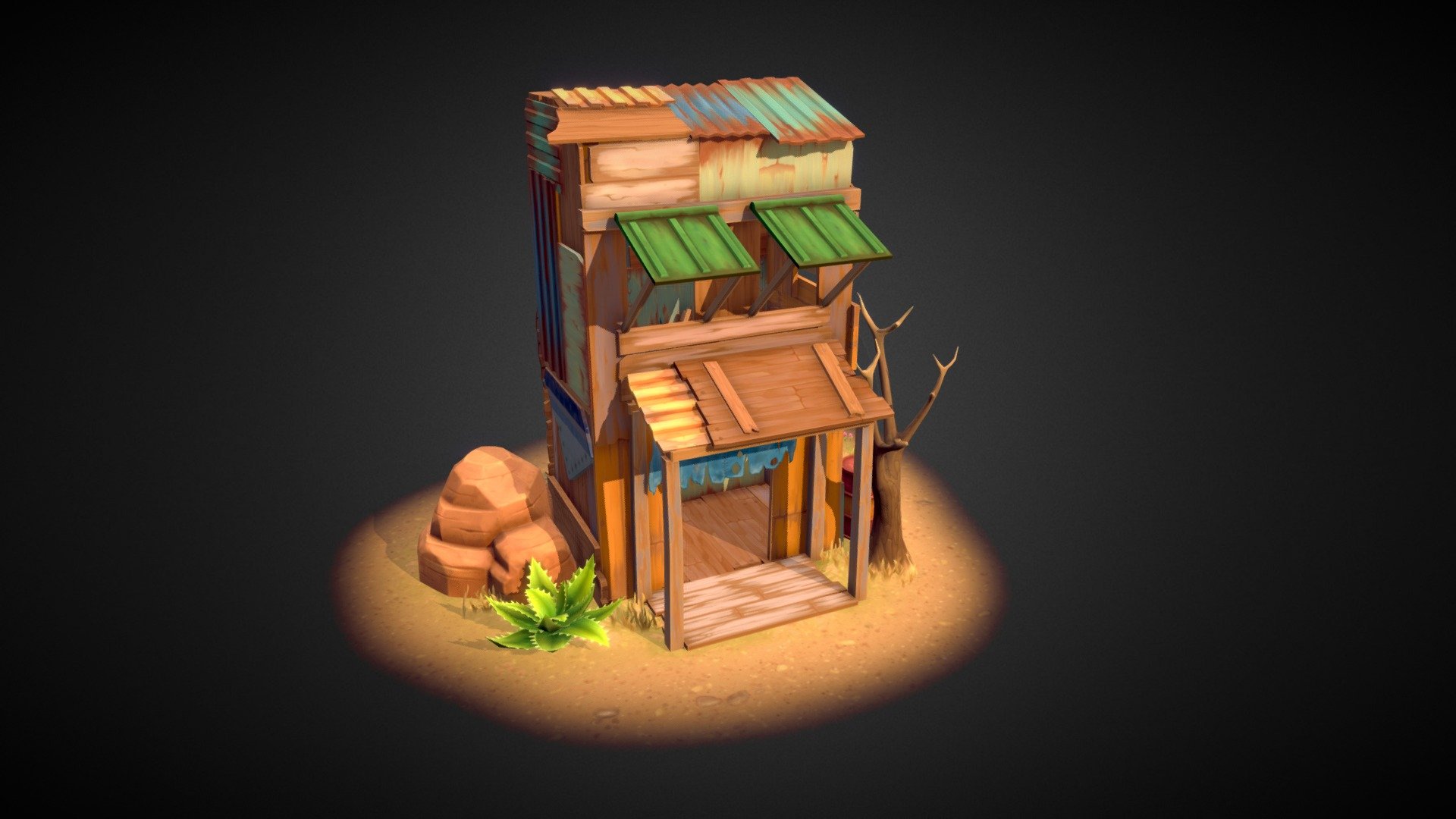 Lowpoly Wasteland Building - 3D model by Yevheniia (@Jenka) [7f0119f ...