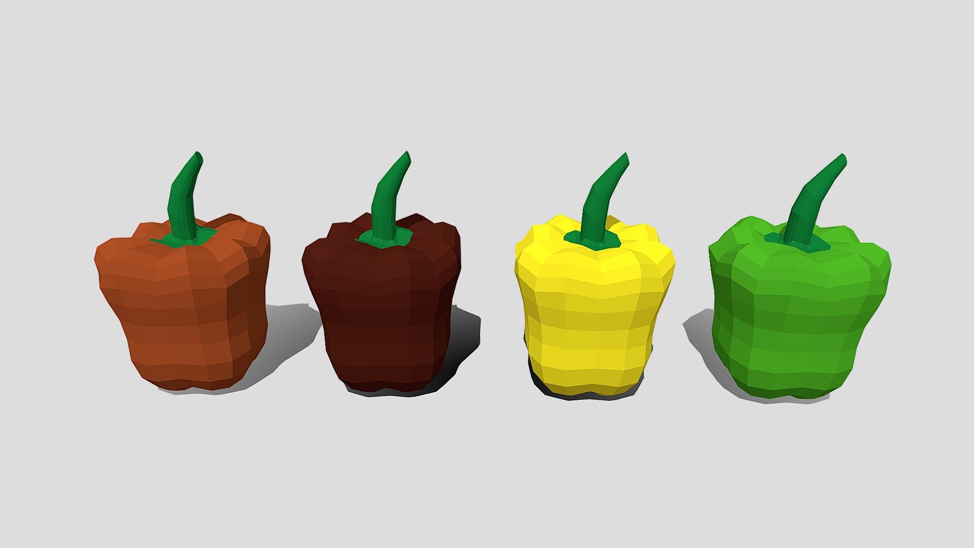 Low Poly Cartoon Peppers - Buy Royalty Free 3D model by chroma3d ...