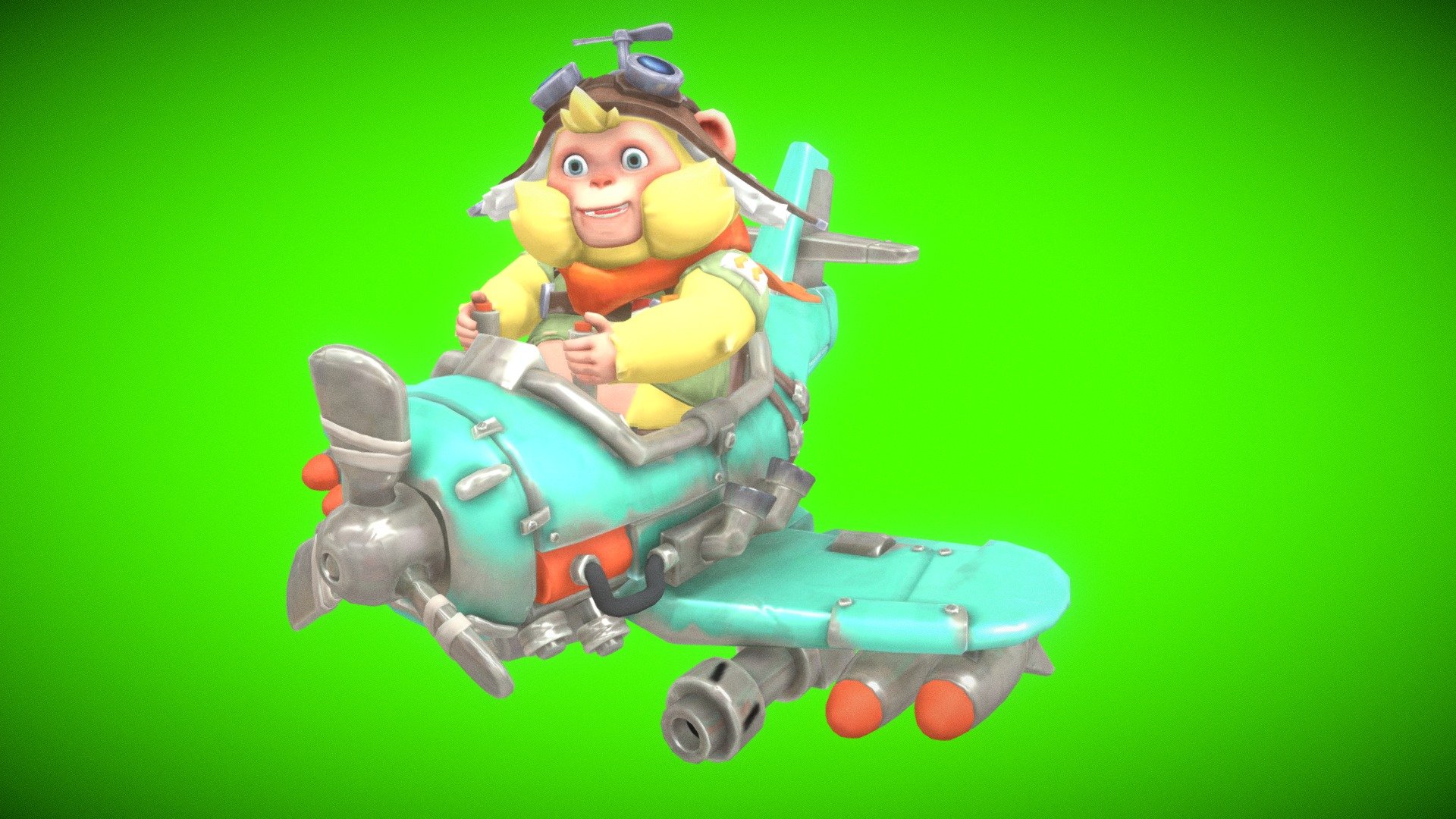 JetFighter Monkey - Buy Royalty Free 3D model by Luna Studio (@StudioLuna) [7f0e85c] - Sketchfab ...