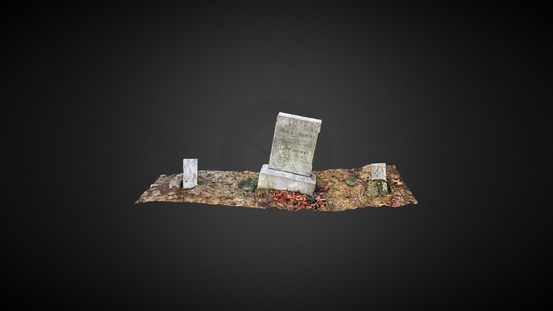 Pinn and Stokes Cemetery: James and Lucy Curtis - 3D model by ...