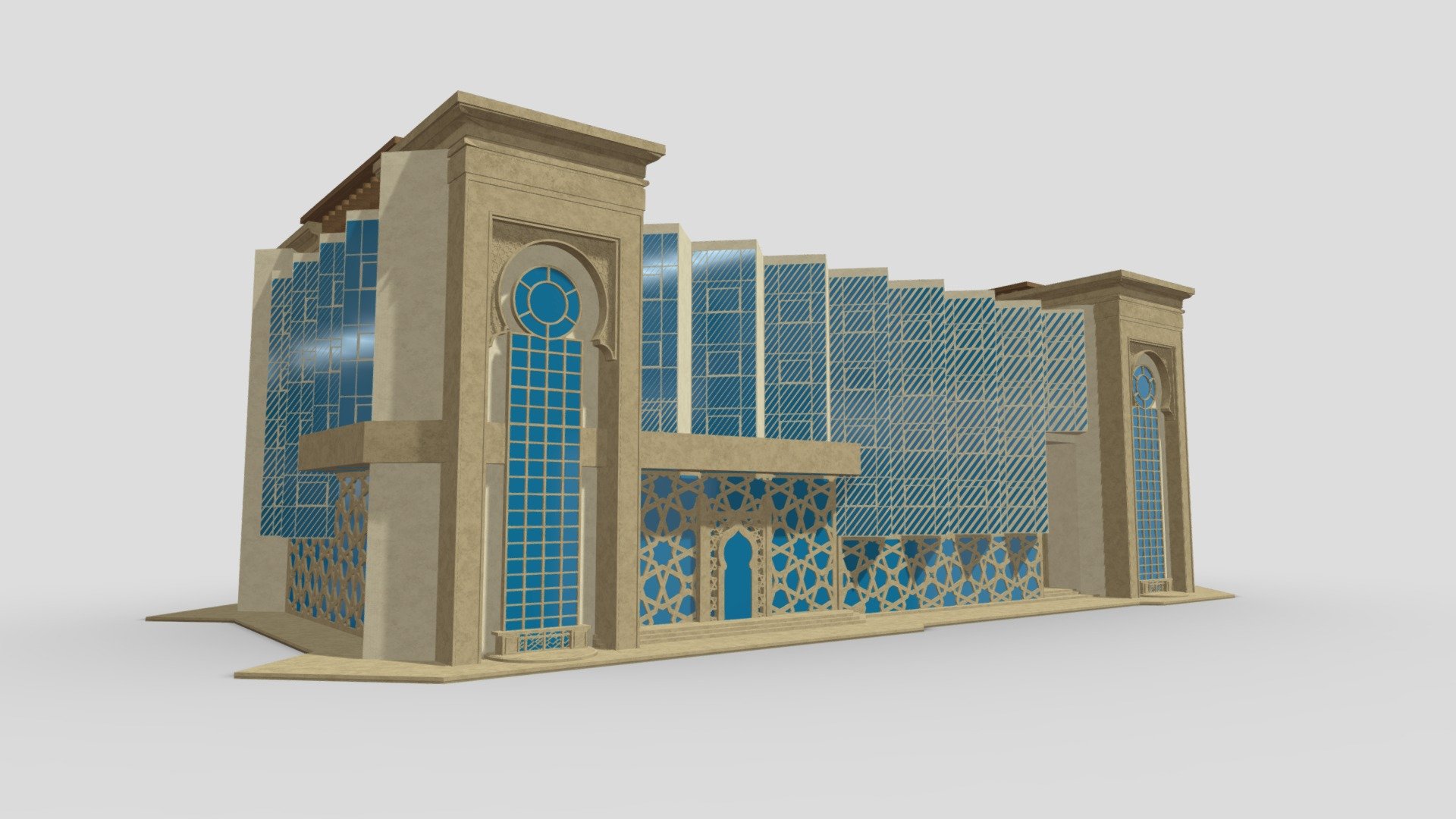 0170 - Islamic Facade Building - Buy Royalty Free 3D model by Vertex ...