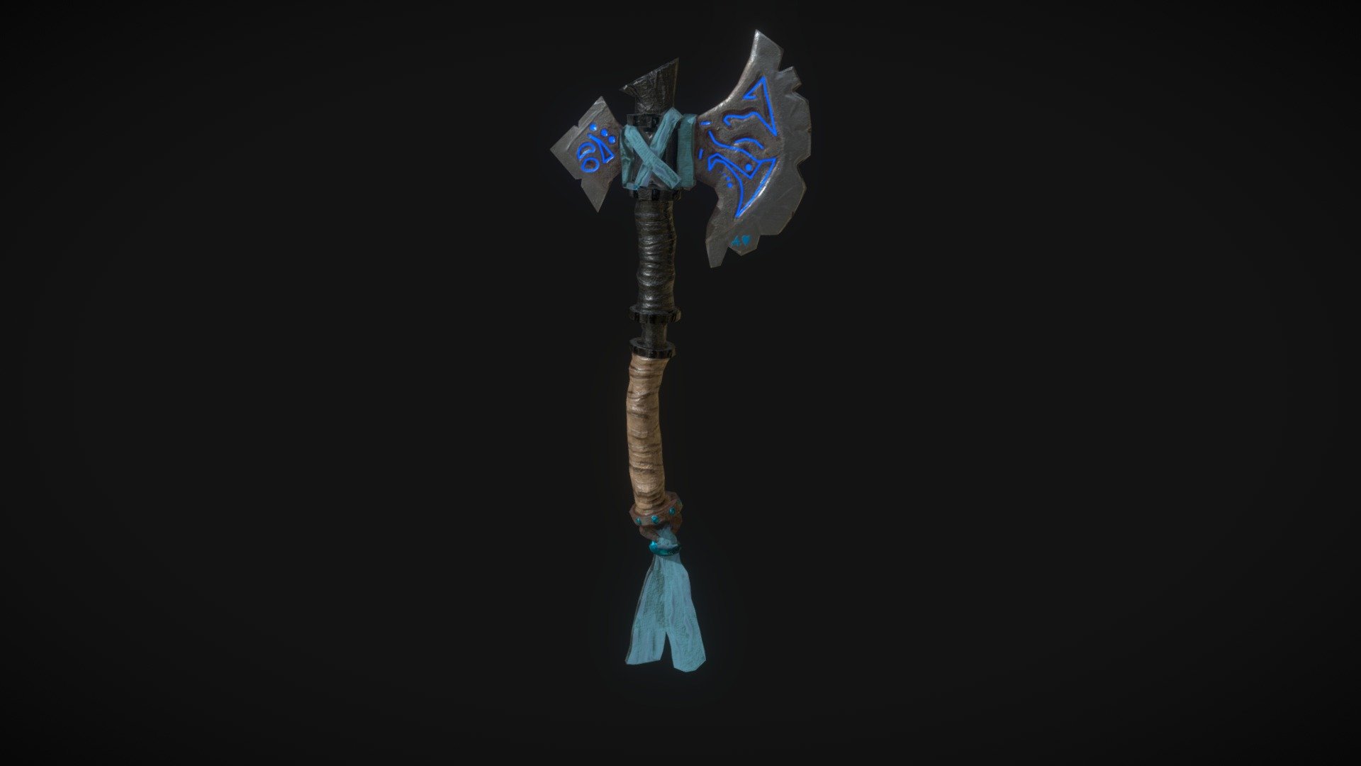 Blue War Axe - First Model - 3D model by adee_lynee [7f15e60] - Sketchfab