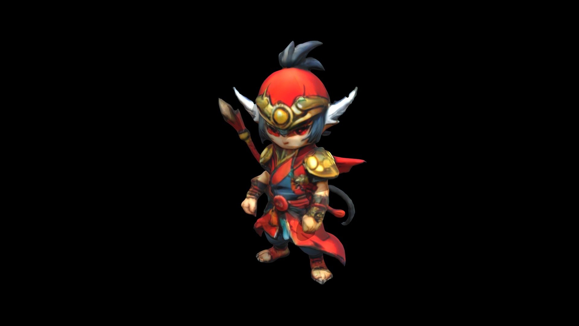 Image Cartoon-style warrior character, frowning, - Download Free 3D ...