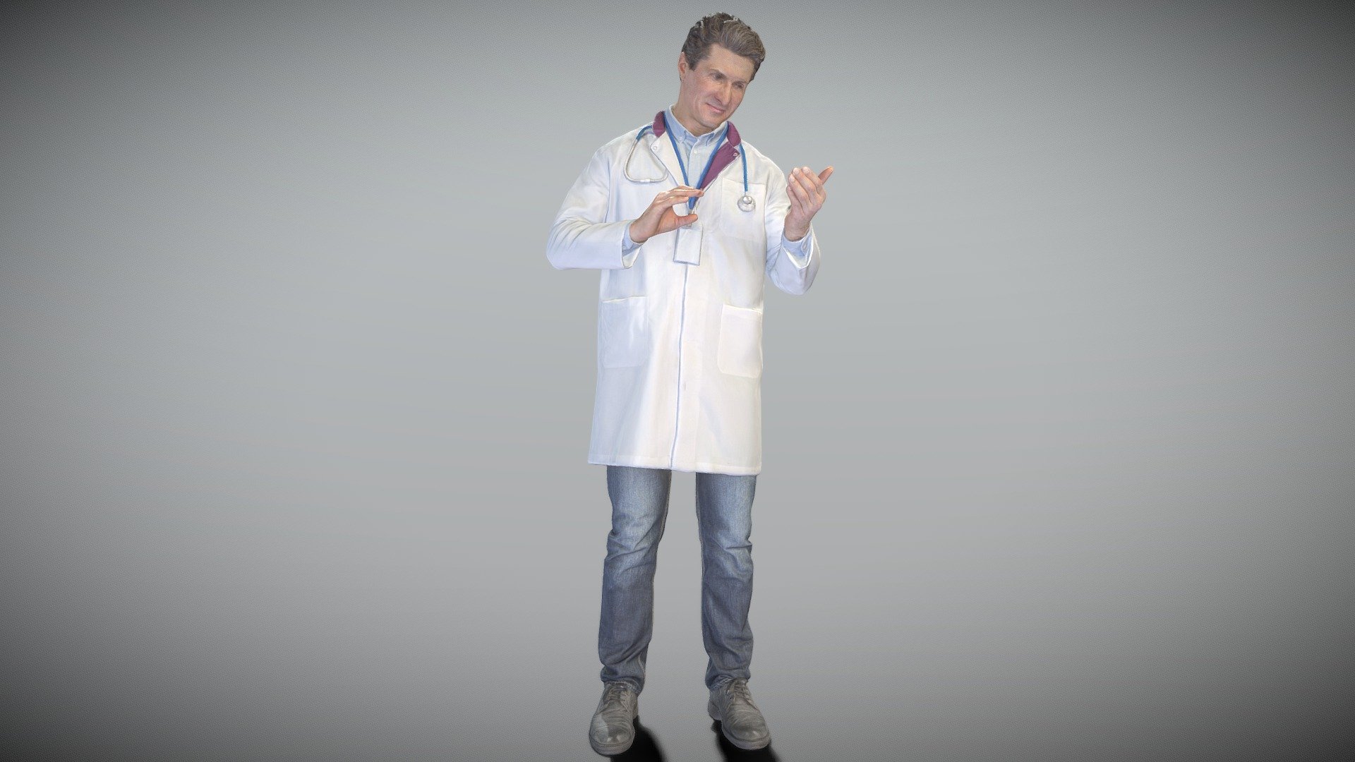 Caucasian male medical doctor smiling 246 - Buy Royalty Free 3D model ...