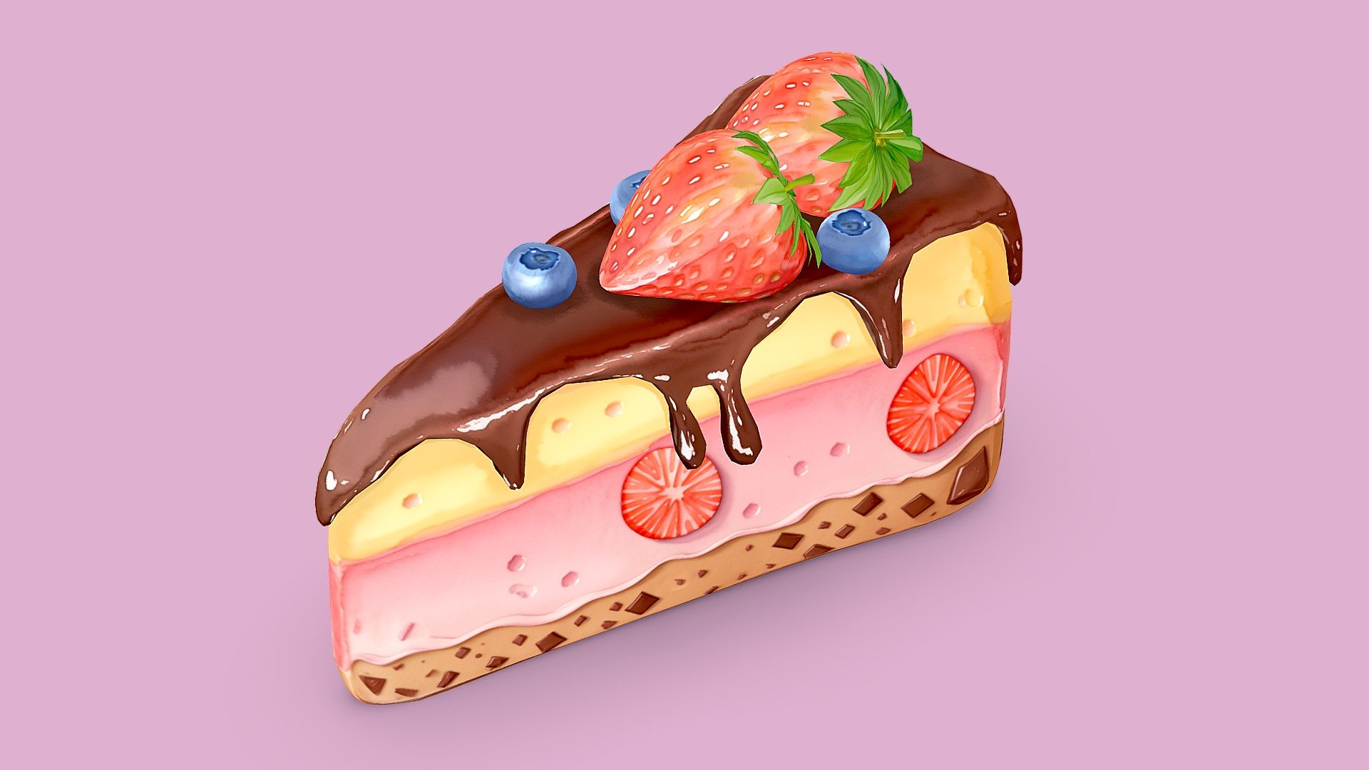 Handpainted watercolor cake - Download Free 3D model by Anna Espenstein ...