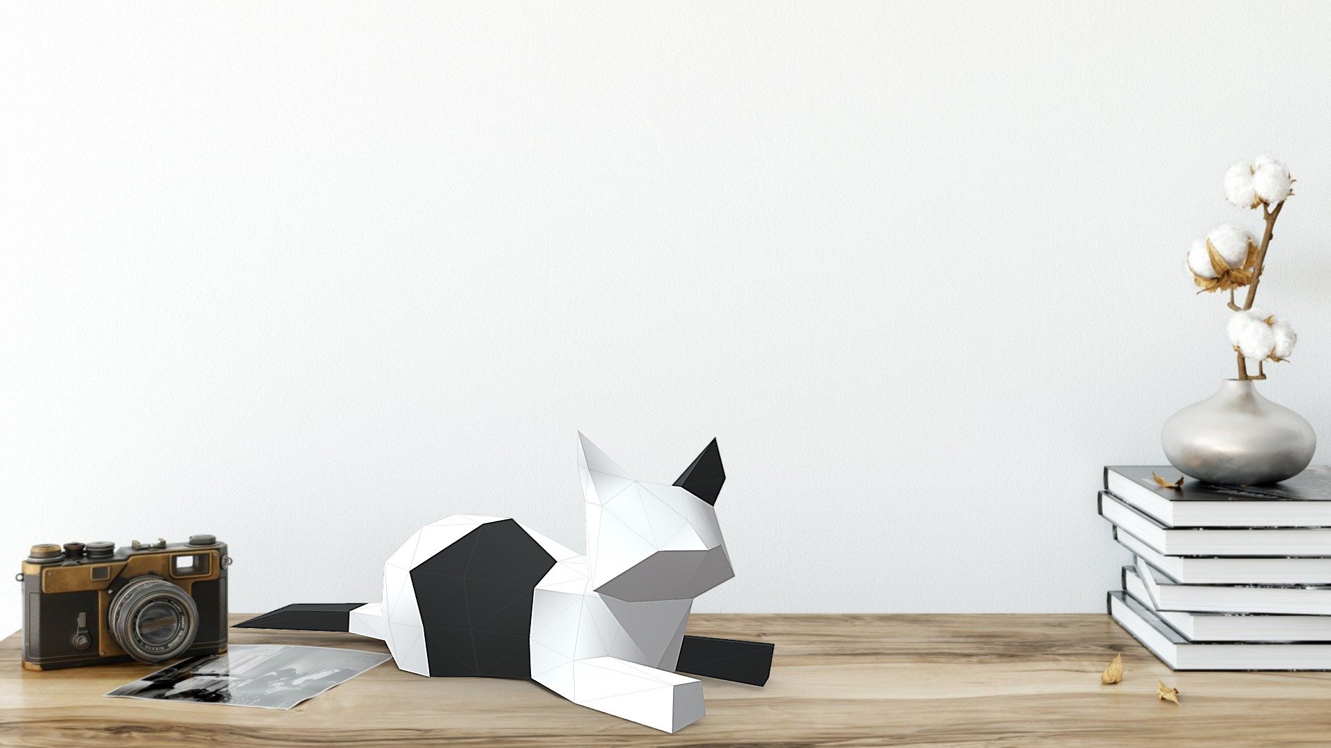 black and white super simple cat by Sofs - 3D model by Sofsdesigns ...