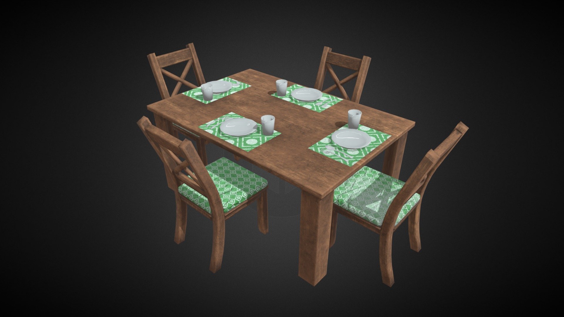 Dining Table - Download Free 3D model by SrMsantG [7f29389] - Sketchfab