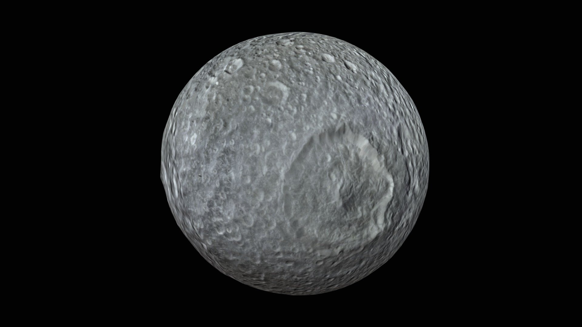 A 3D model of Mimas, a moon of Saturn. - Download Free 3D model by ...
