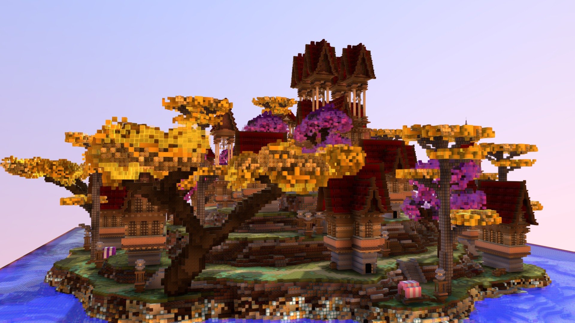[Lobby] Fantasy Minecraft Island Lobby - Varuna - 3D model by VarunaMC [7f300c8] - Sketchfab