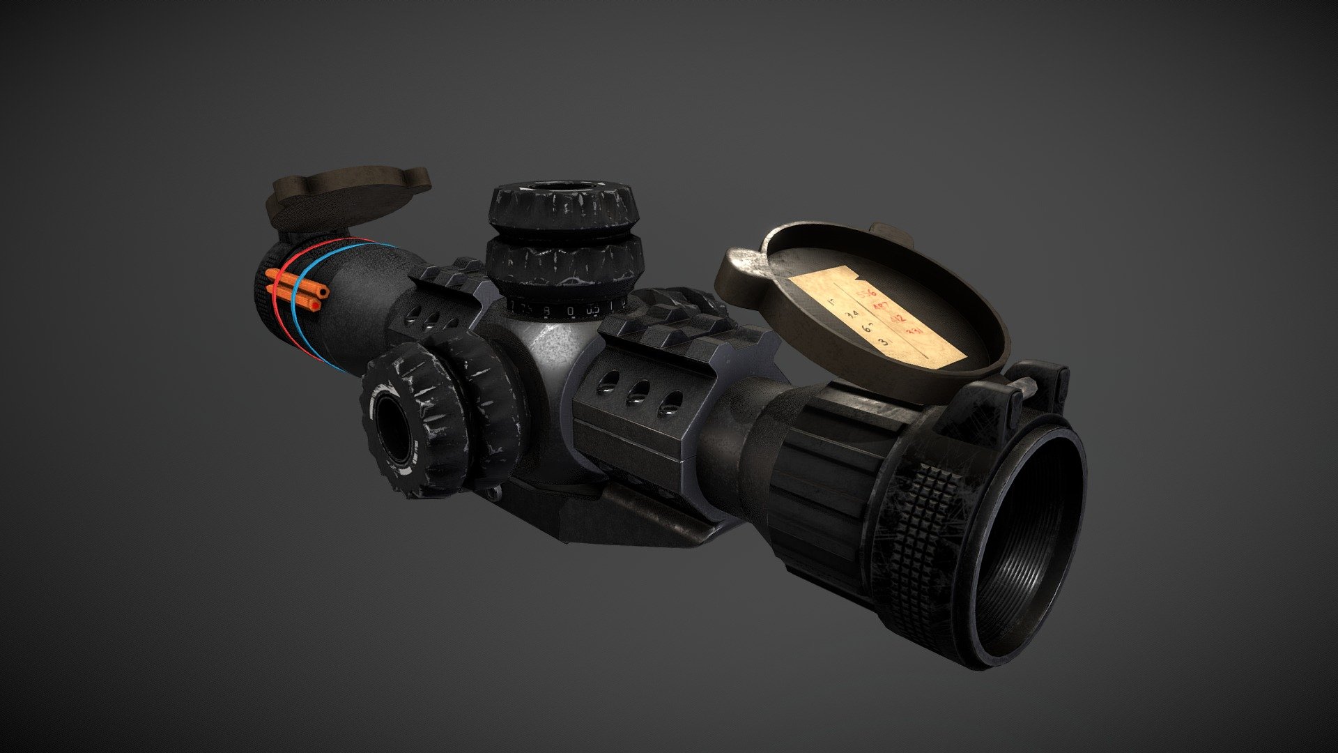 Sniper Scope PBR - 3D model by Talyn (@talyndas) [7f30705] - Sketchfab