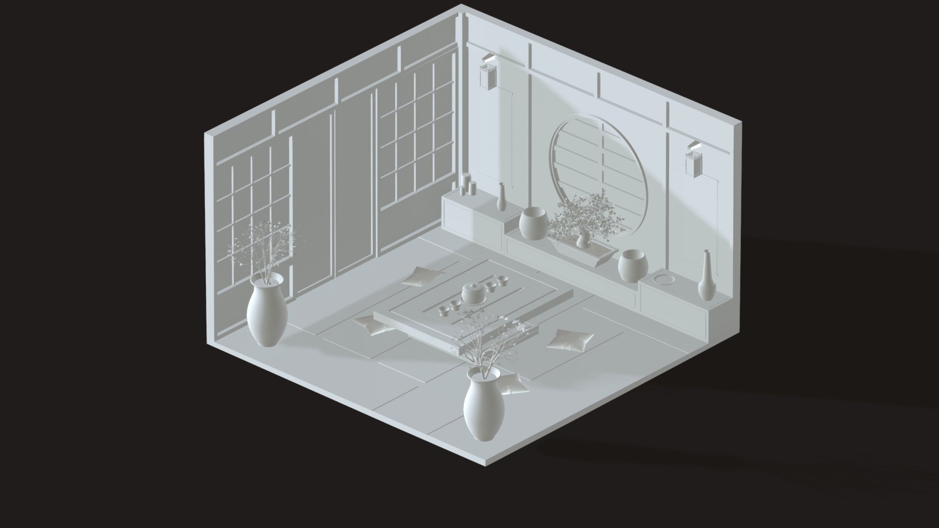 Isometric 3D Japanese Room (Part 2) - 3D model by byr3venge [7f319ad ...