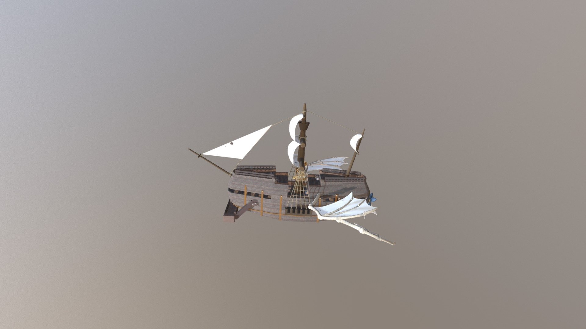 Flying Ship - 3D model by Amy Au (@Kyorinauq) [7f32f26] - Sketchfab