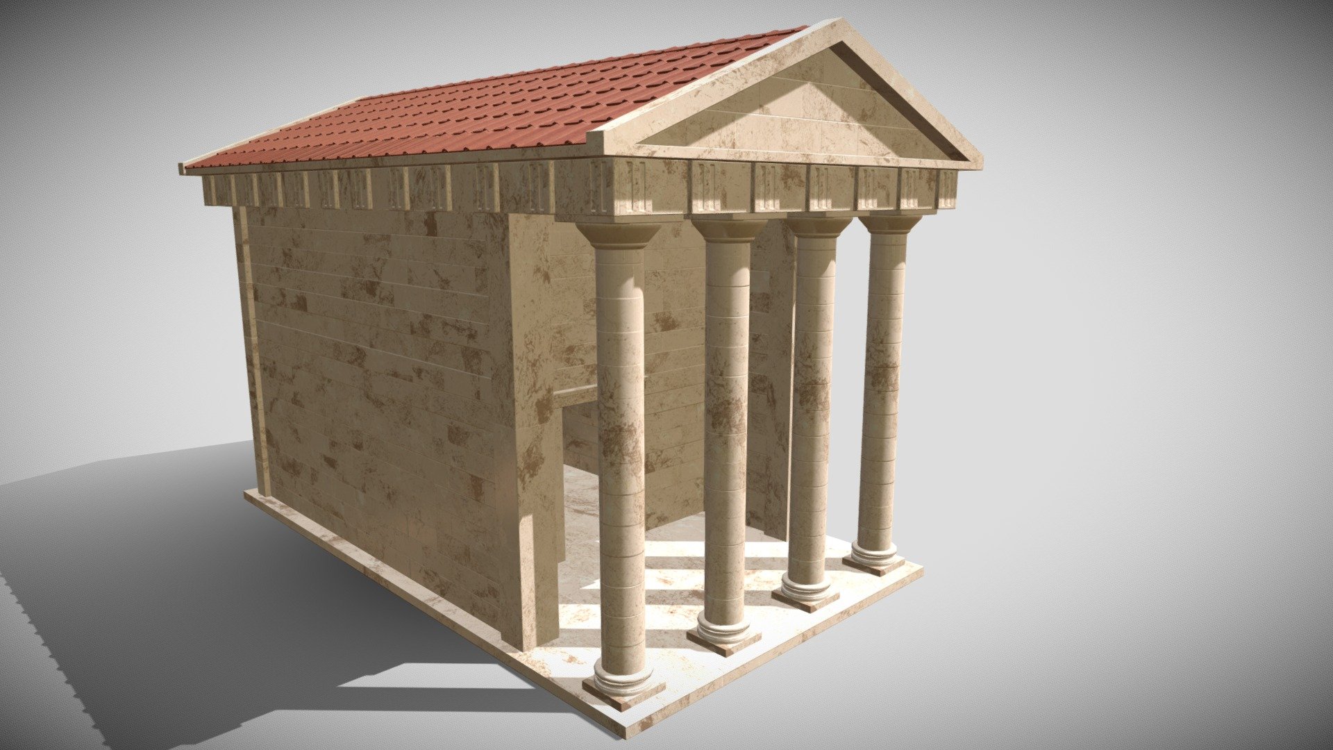 Greek Little Temple_Low Poly (version 2) - 3D model by Guillaume C 3D ...