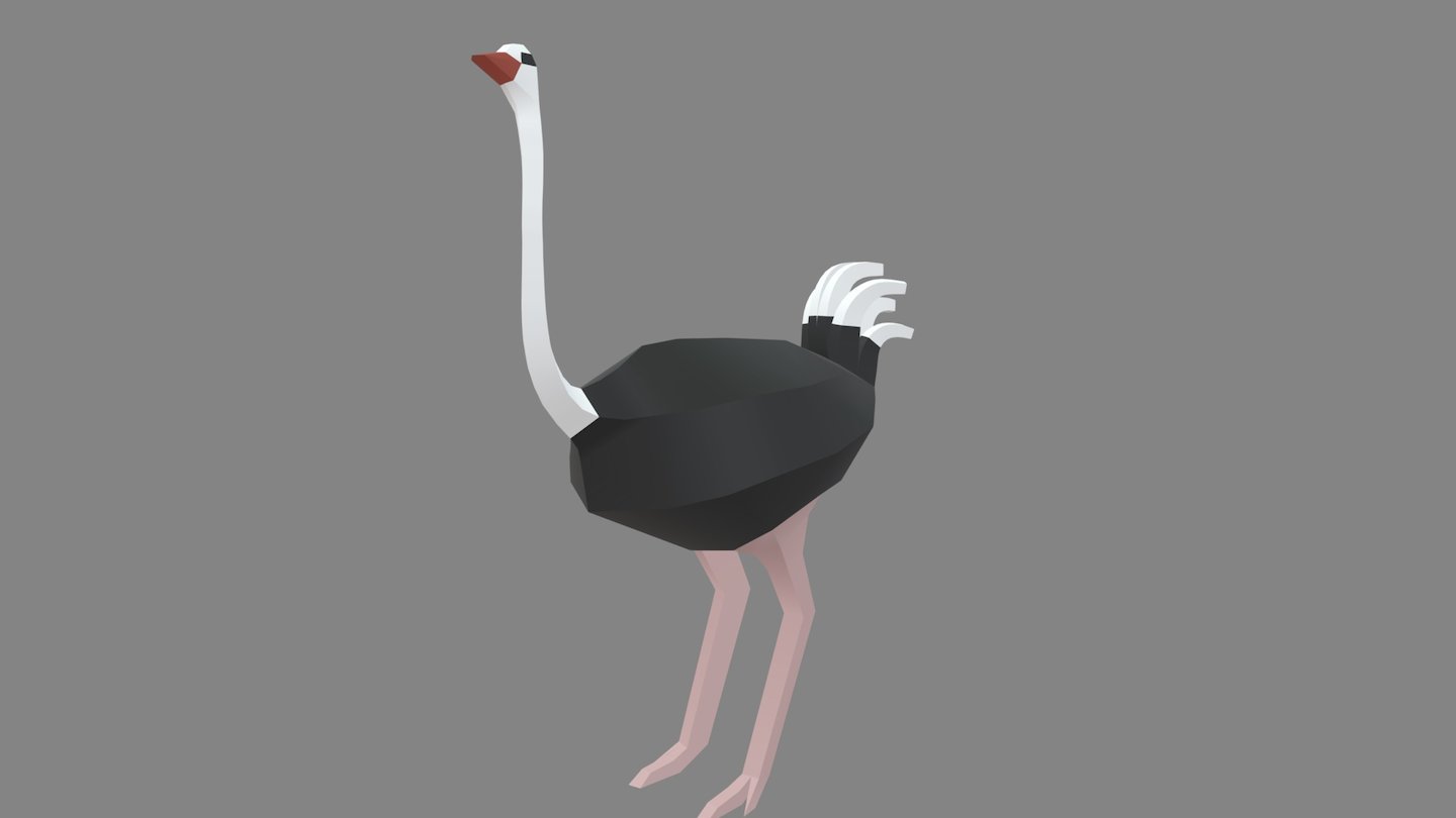 Ostrich Idle - 3D model by bennybrickster [7f4336b] - Sketchfab