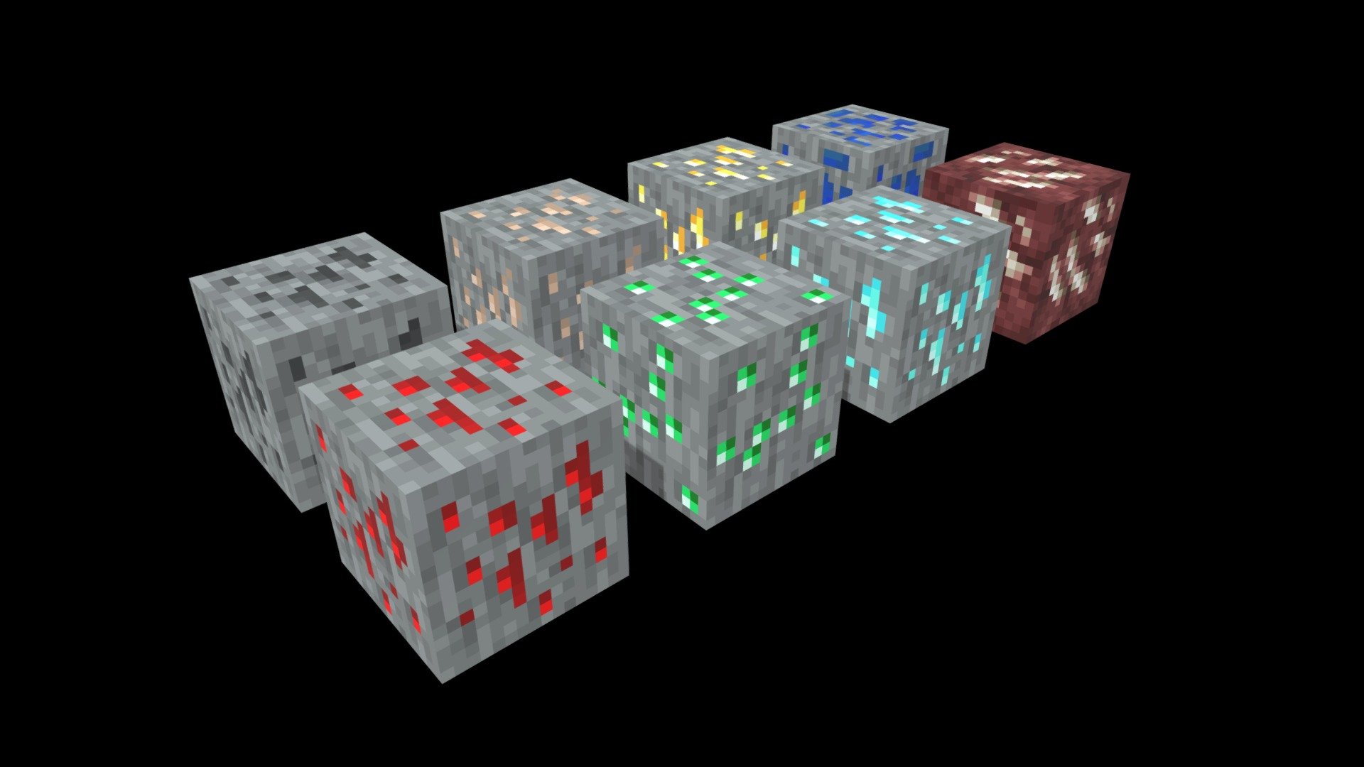 Minecraft ores - Download Free 3D model by DURVESH S (@durvesh123 ...