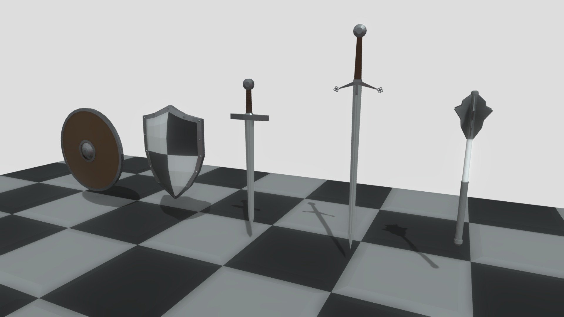 Low poly weapons & shields - Download Free 3D model by Kadir G ...