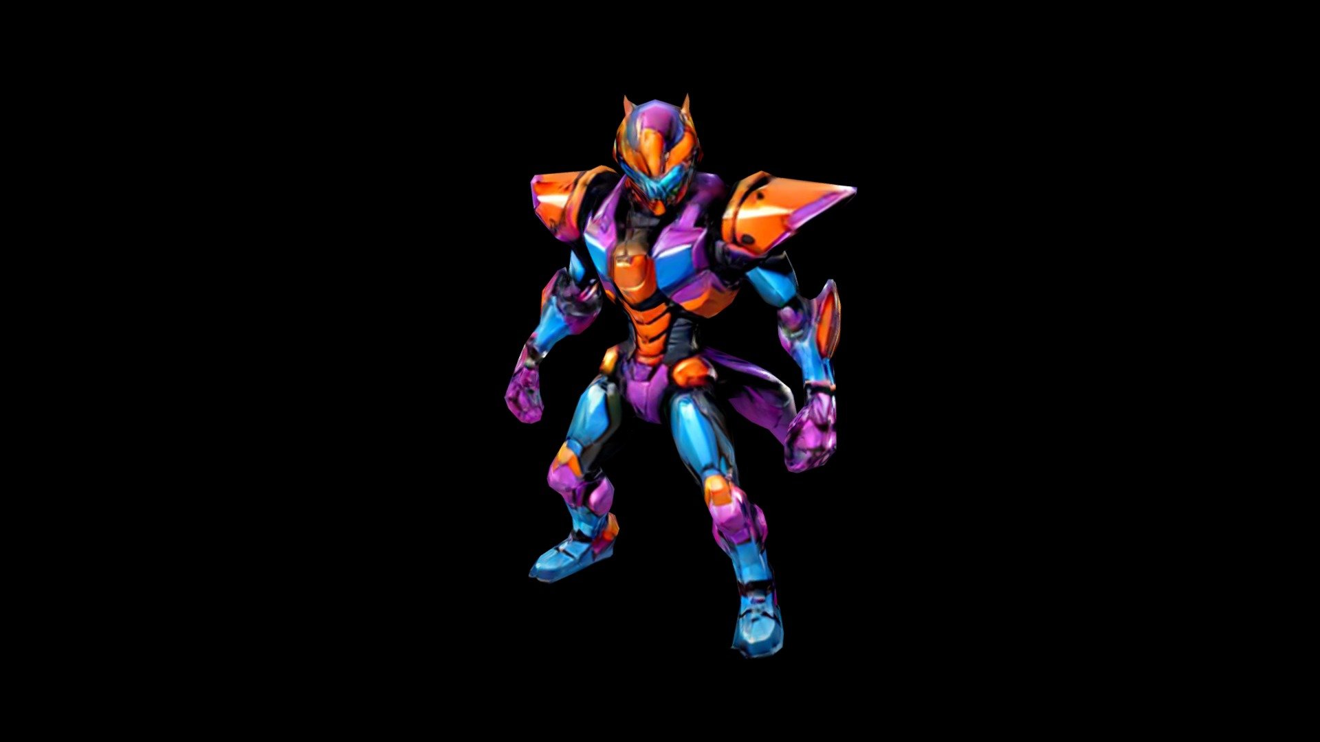 An animated character in vibrant colors, resembl - Download Free 3D ...
