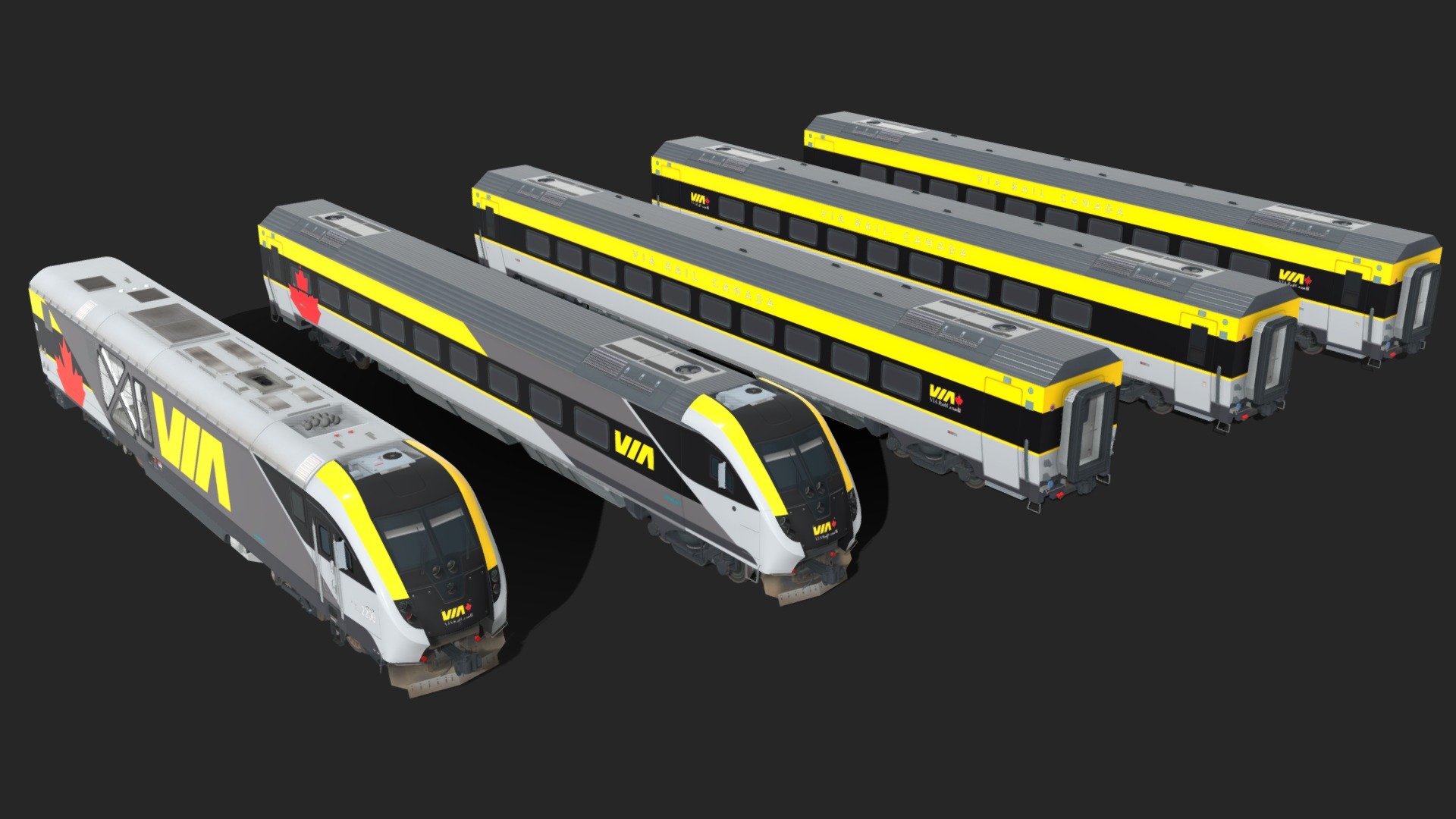 Siemens Charger Venture VIA Rail Canada Buy Royalty Free 3D Model