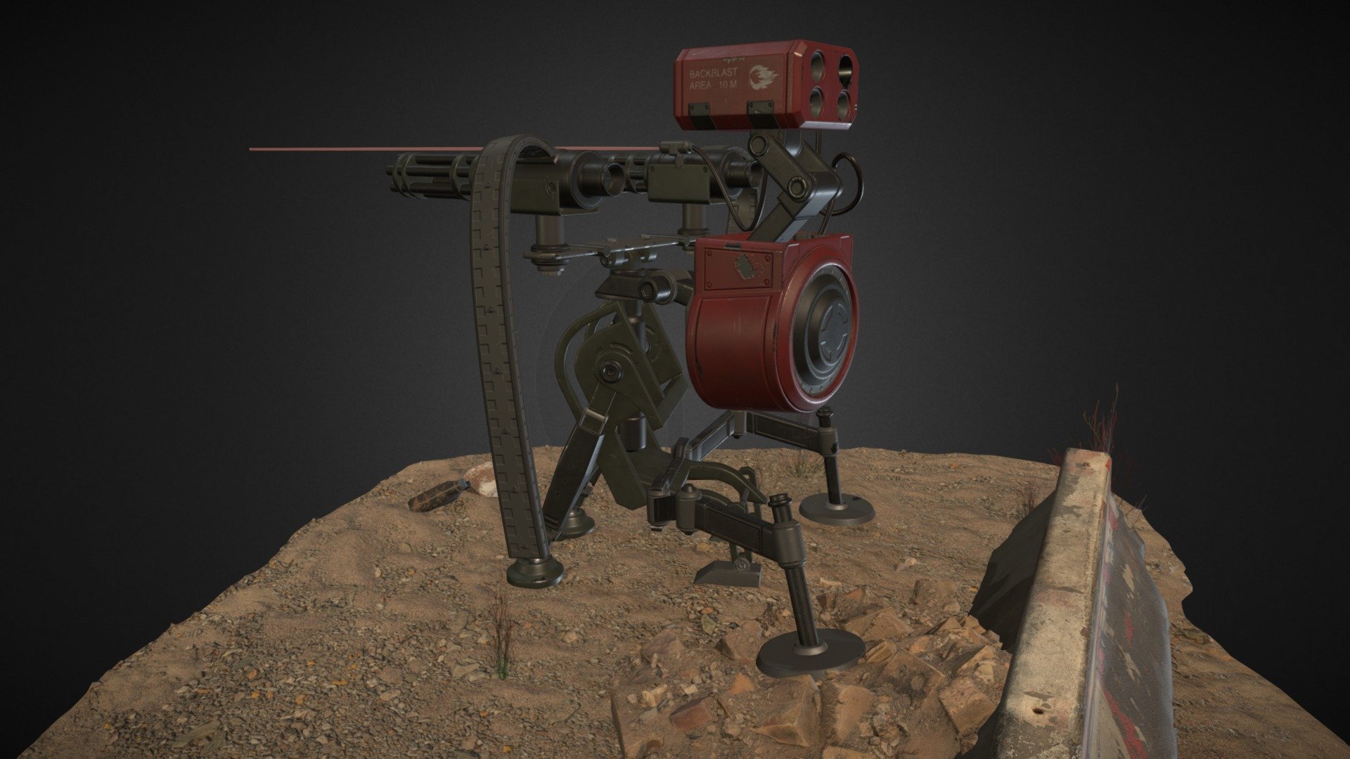 Team Fortress turret - 3D model by Chelovek (@StormSketch) [7f4d0d5 ...