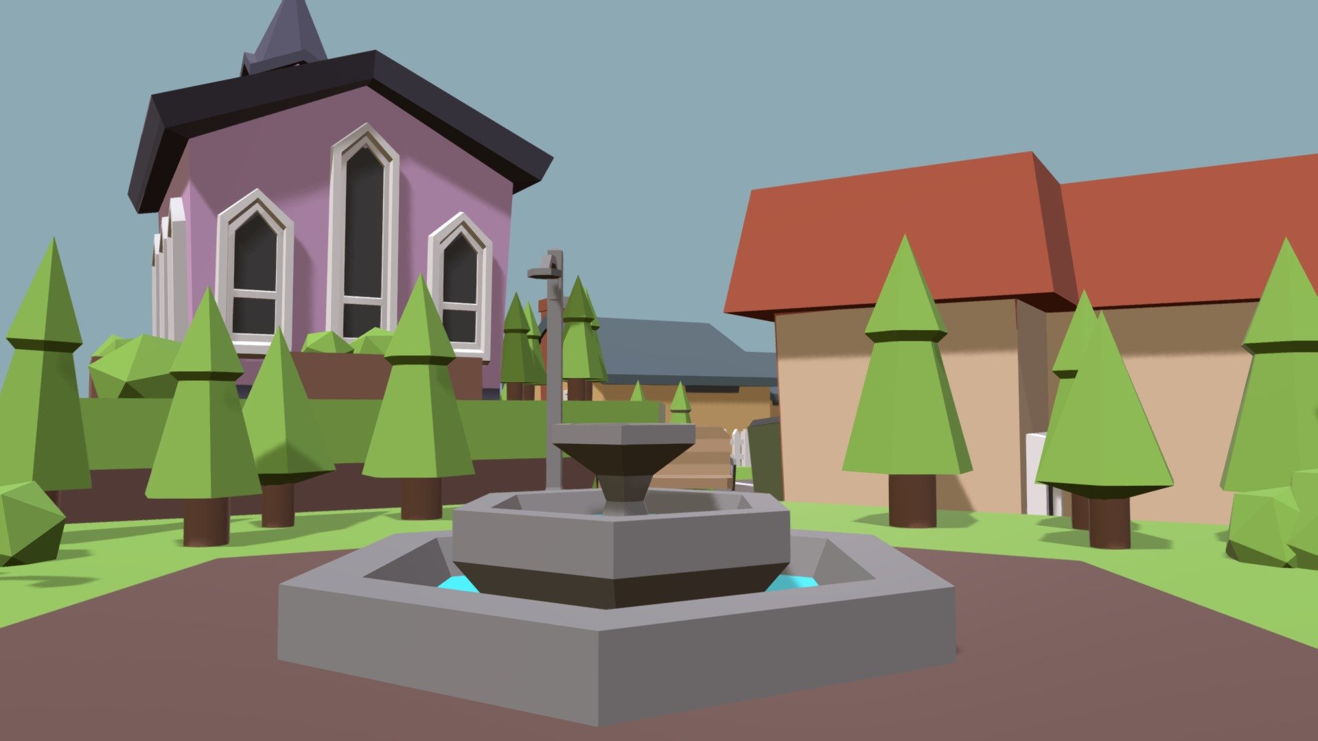 Small town - 3D model by polimagine [7f4dbd7] - Sketchfab