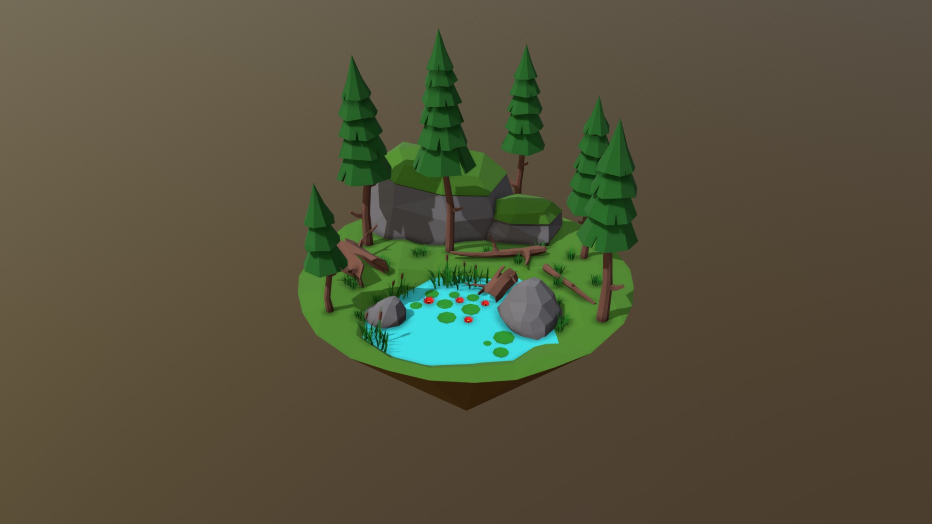 3D Lake Low Poly - 3D model by Thang_Truong [7f4f6f7] - Sketchfab